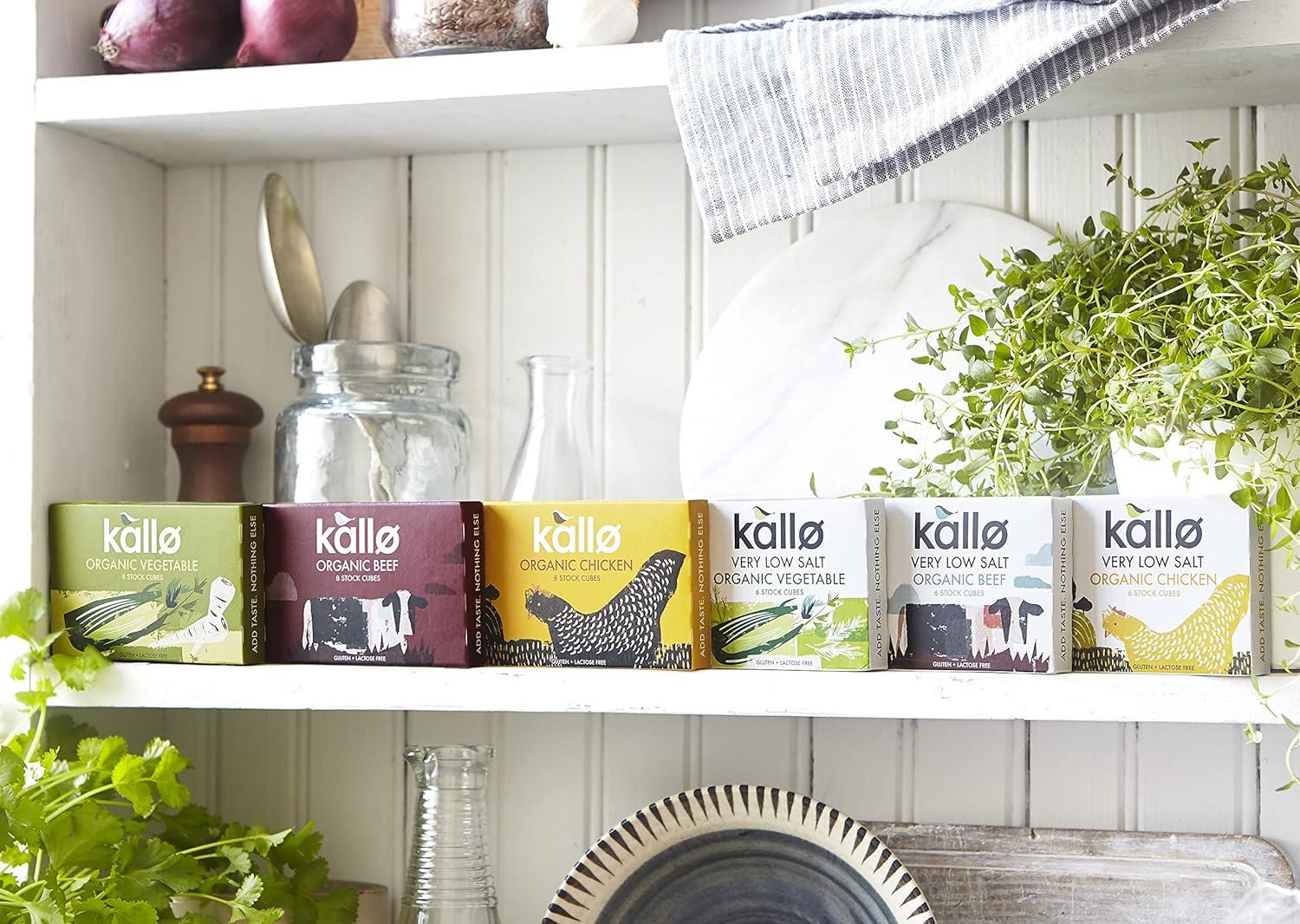 Kallo Foods Organic Very Low Salt Beef Stock Cubes - 48g | Buy Now with ...