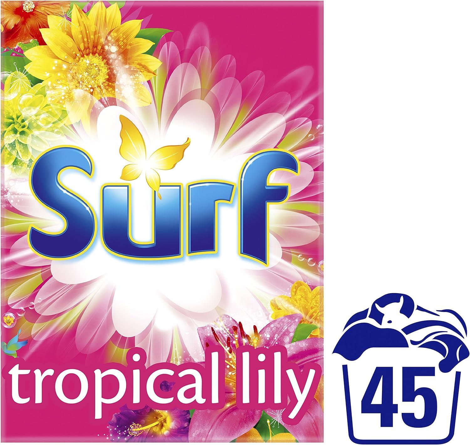 Surf Tropical Lily & Ylang Washing Powder 45 Wash 3.185kg - Water Lily ...