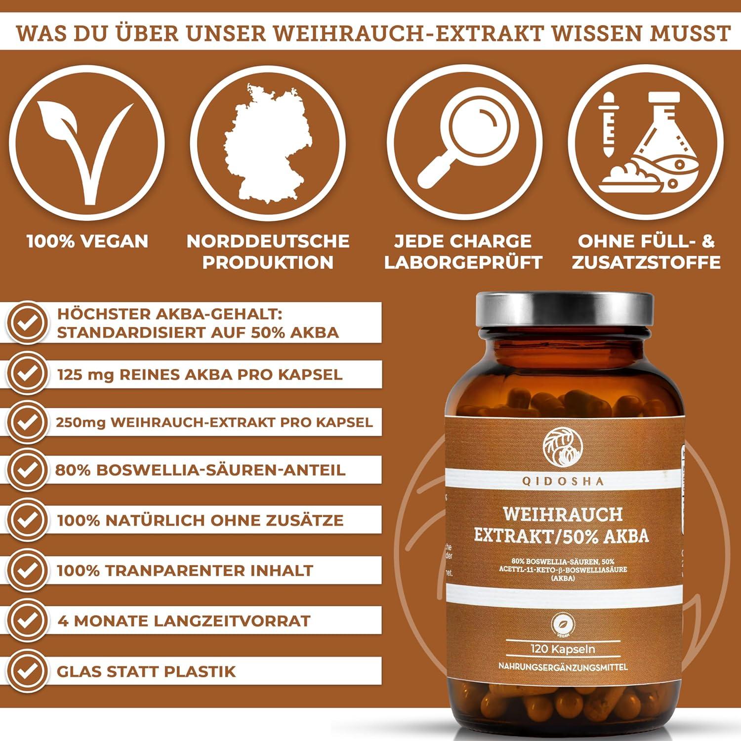 Qidosha Frankincense AKBA Capsules | Highest AKBA Content | 120 pcs ...