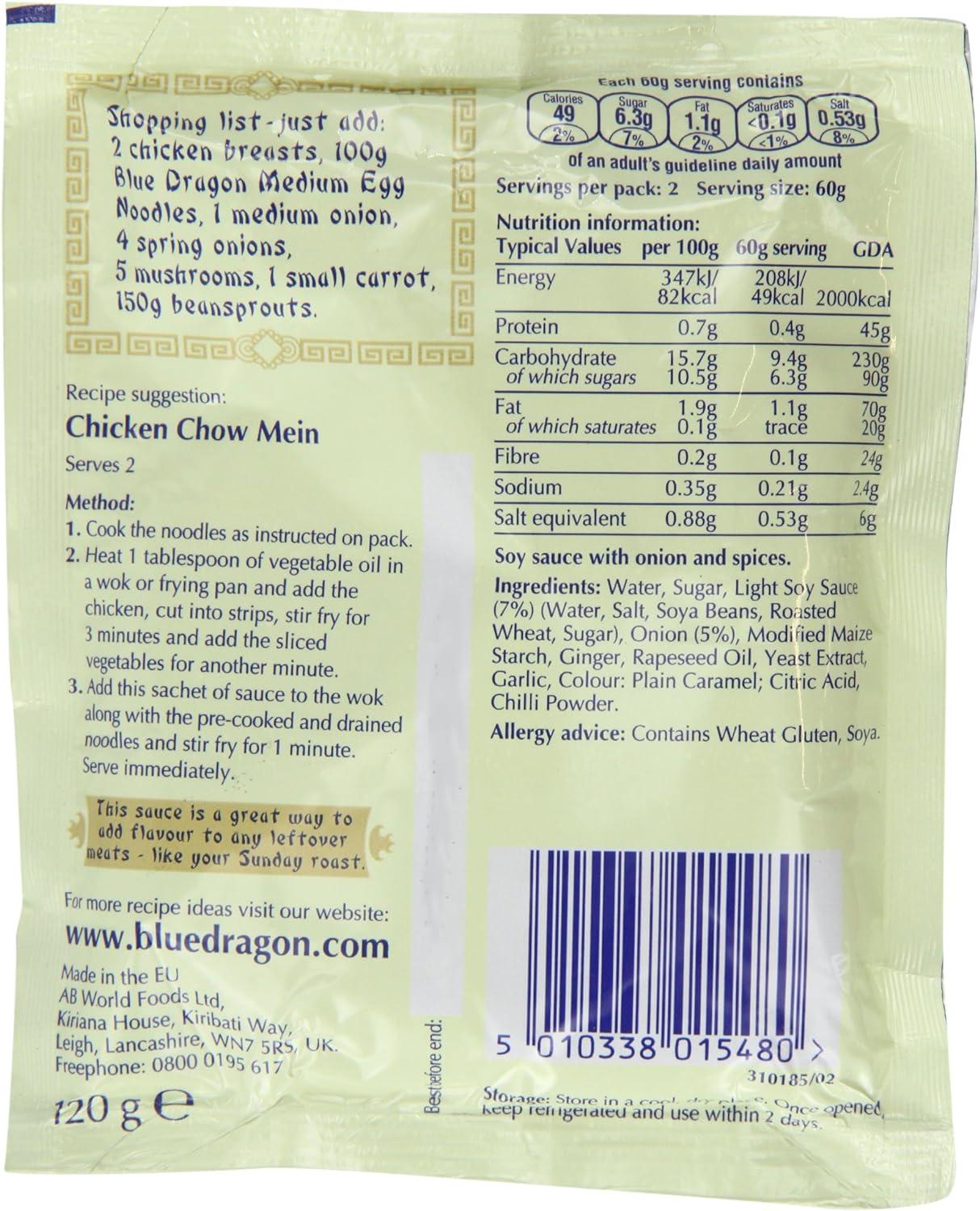 Blue Dragon Chow Mein Stir Fry Sauce 120g Authentic Soy Flavors 1