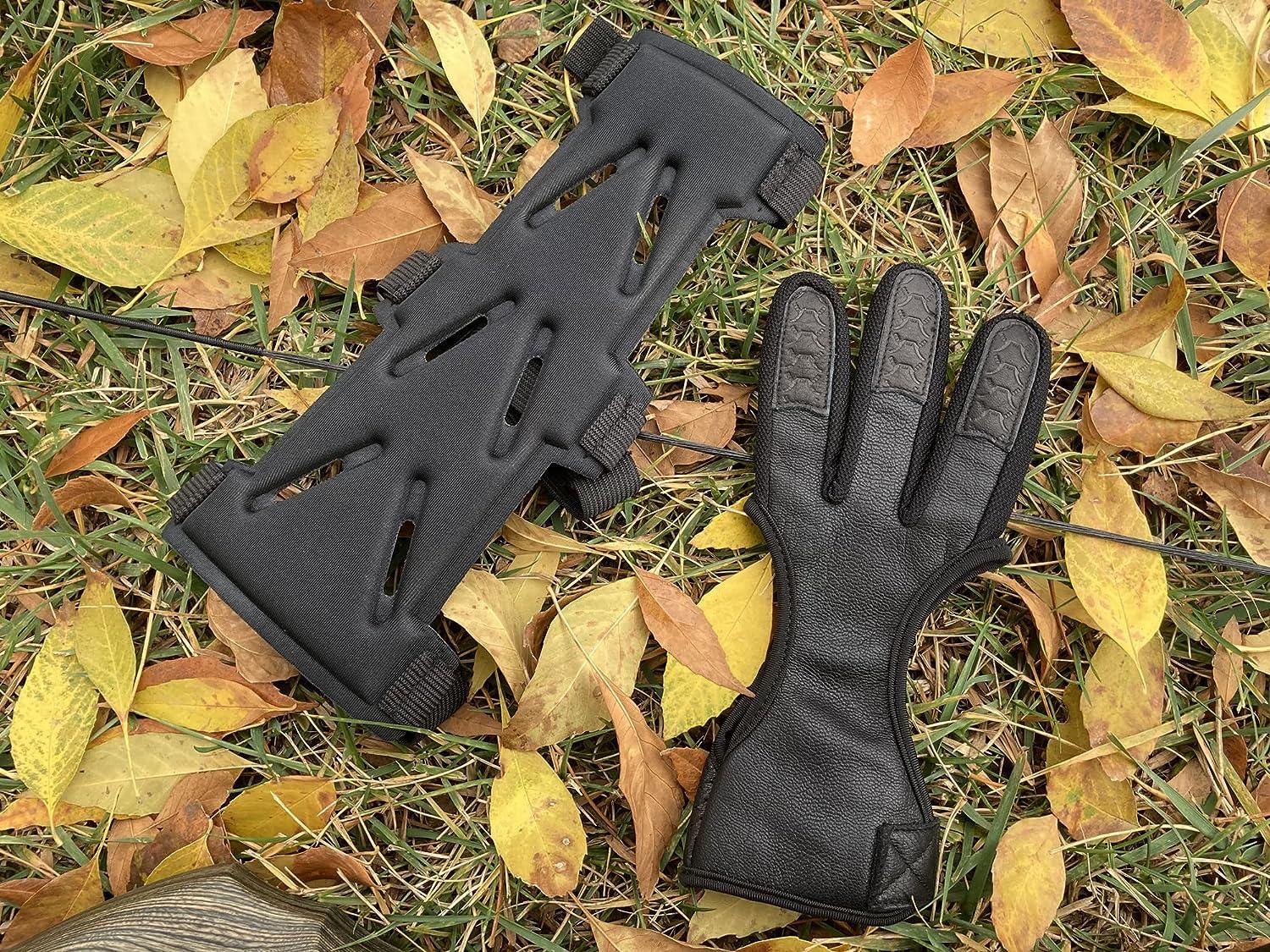 Gemilla Archery Gloves & Arm Guards - Leather Finger Protector for ...