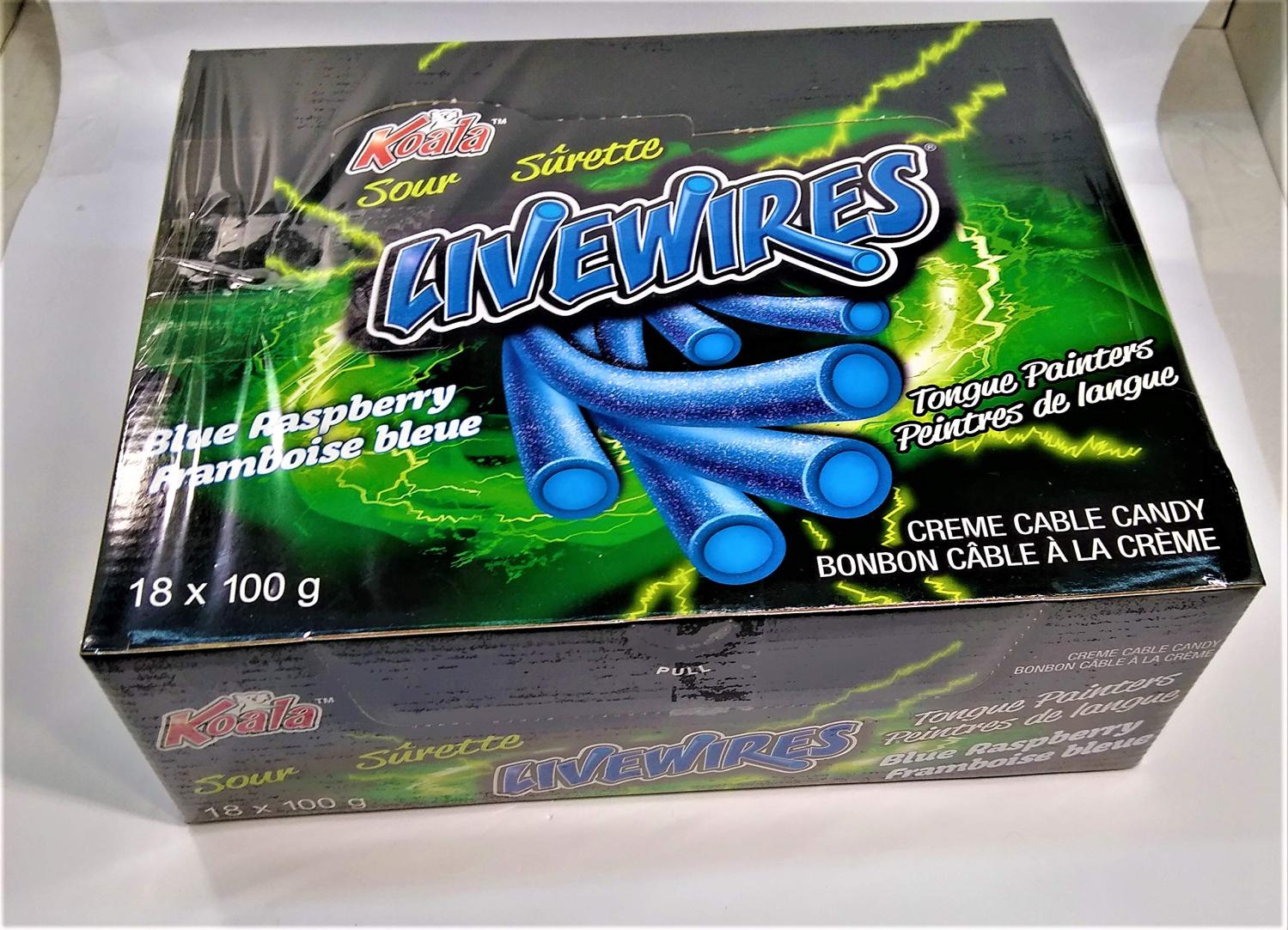 Sour Livewires Blue Raspberry Tongue Painters Cree Cable Candy