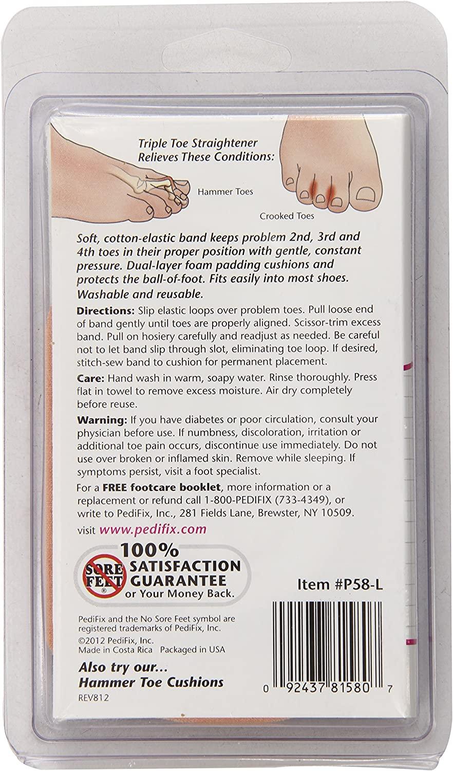 PediFix Triple Toe Straightener - Left Foot | Correct Overlapping Toes ...