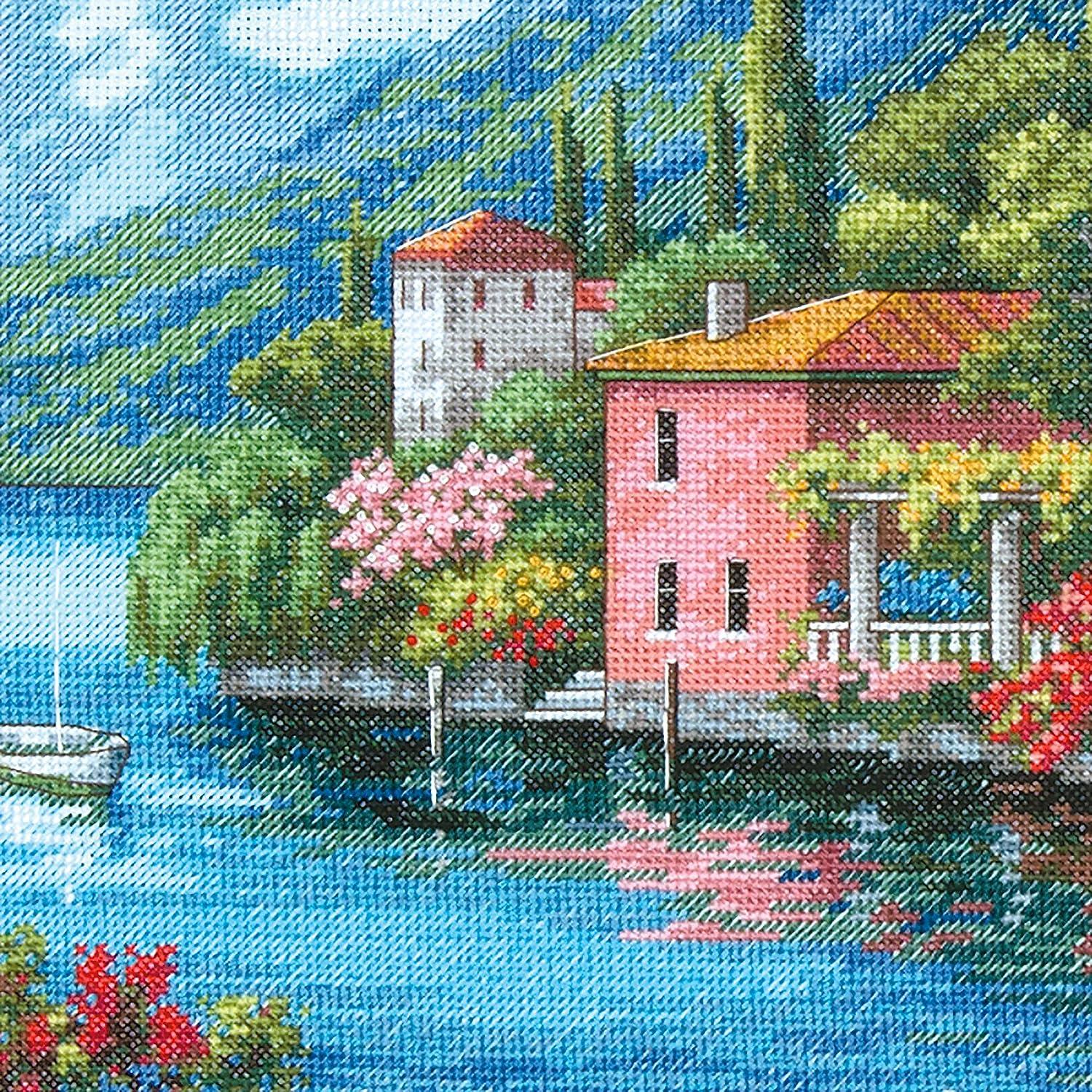 Dimensions Gold Collection Seaside Summer Village Cross Stitch Kit | 16 ...