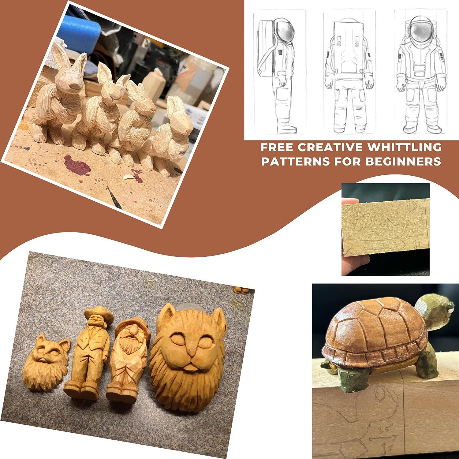 MaiaHome Wood Whittling Kit - 8 Basswood Carving Blocks Set with 3PCs ...