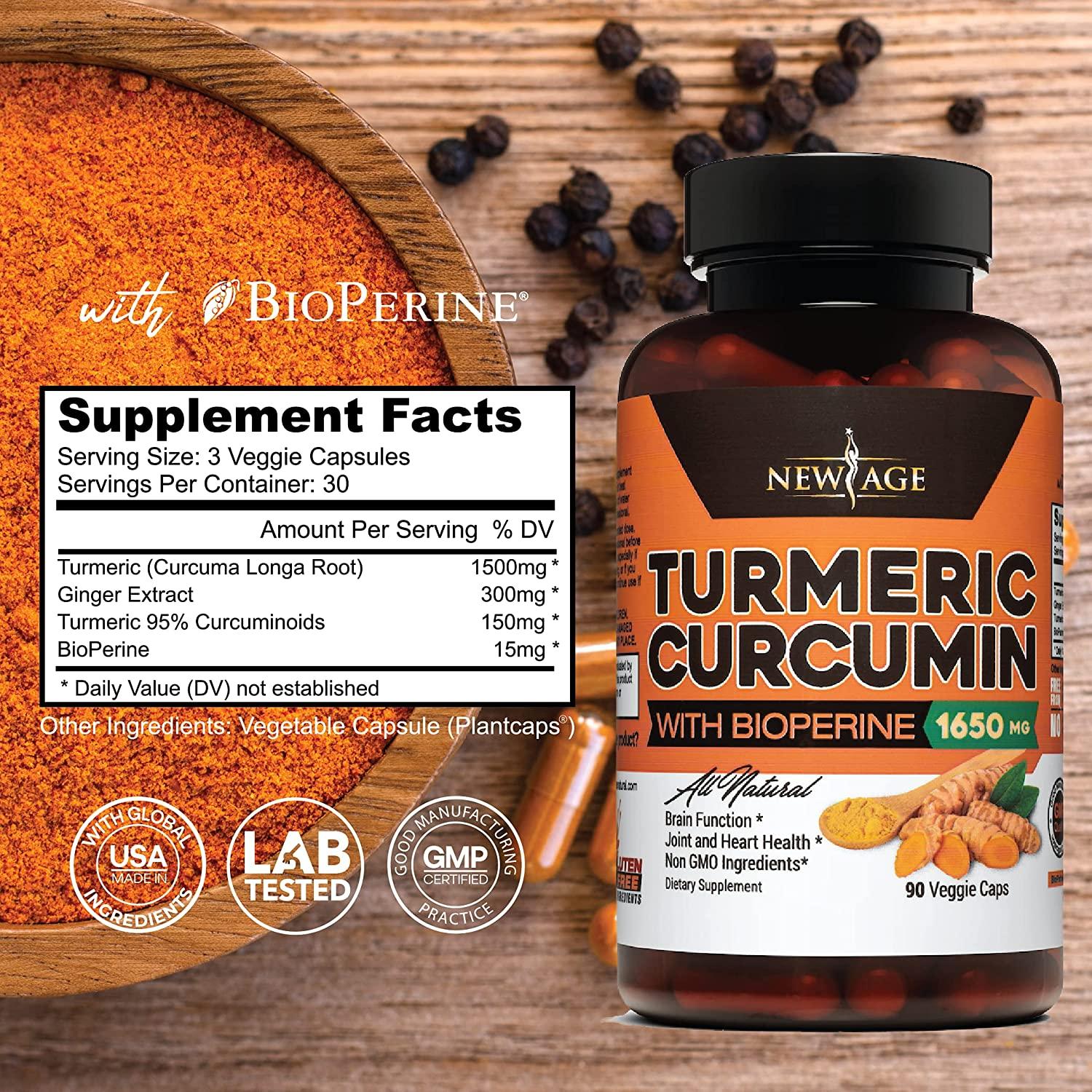 Turmeric Curcumin with Bioperine Capsules - 2 Pack - Joint Health and ...