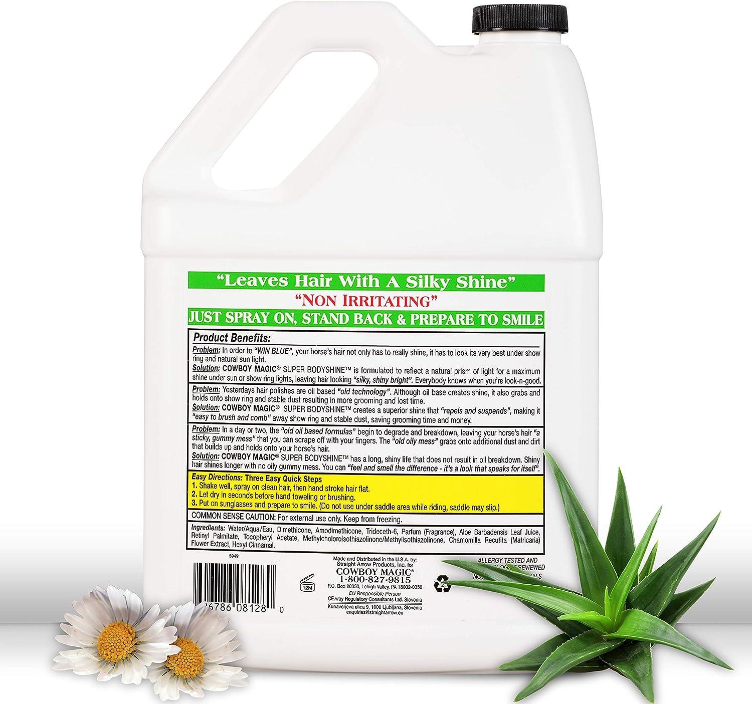 COWBOY MAGIC Super Bodyshine Gallon - Fast Dry, Repel Dust, Detangle ...