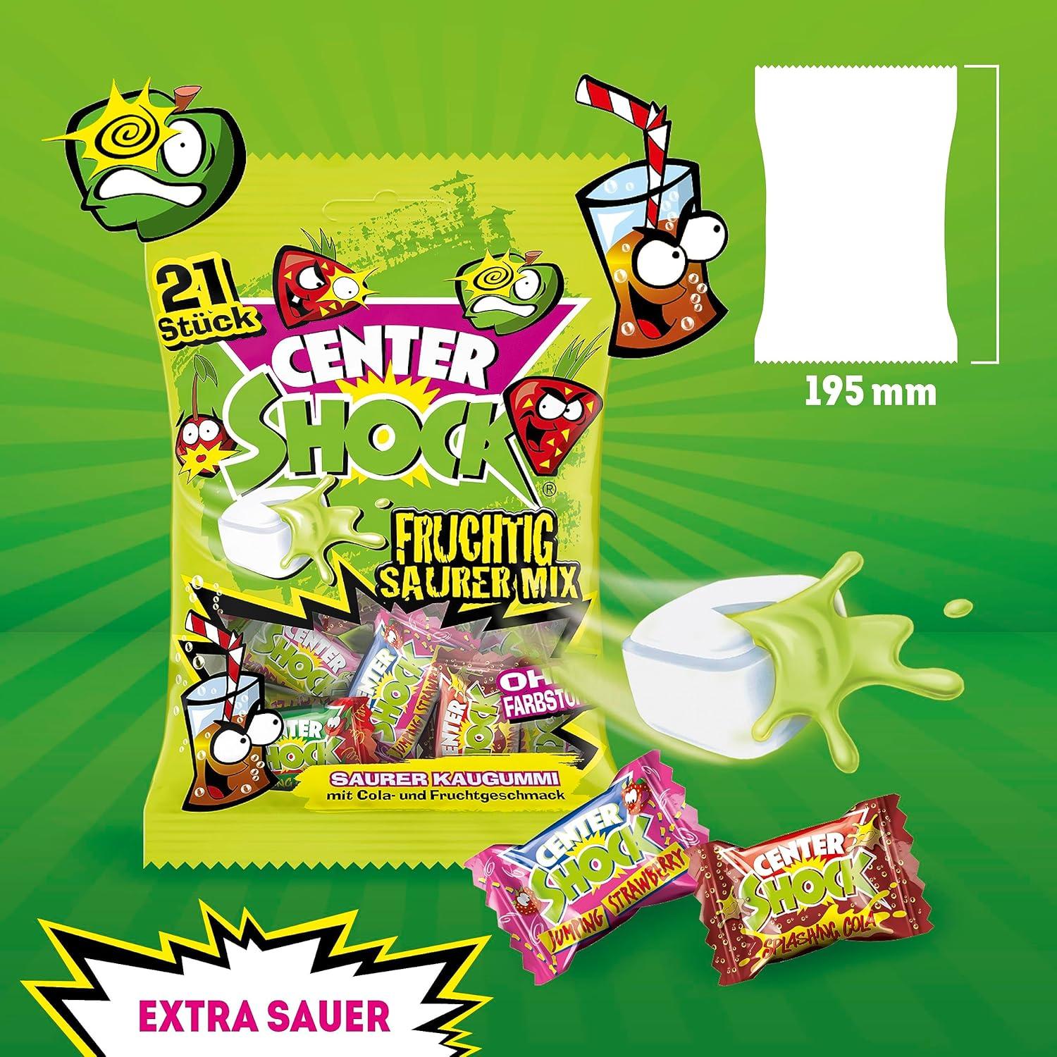 Center Shock Mix - 21 Extra-Acid Chewing Gum Varieties | Cola & Fruit ...