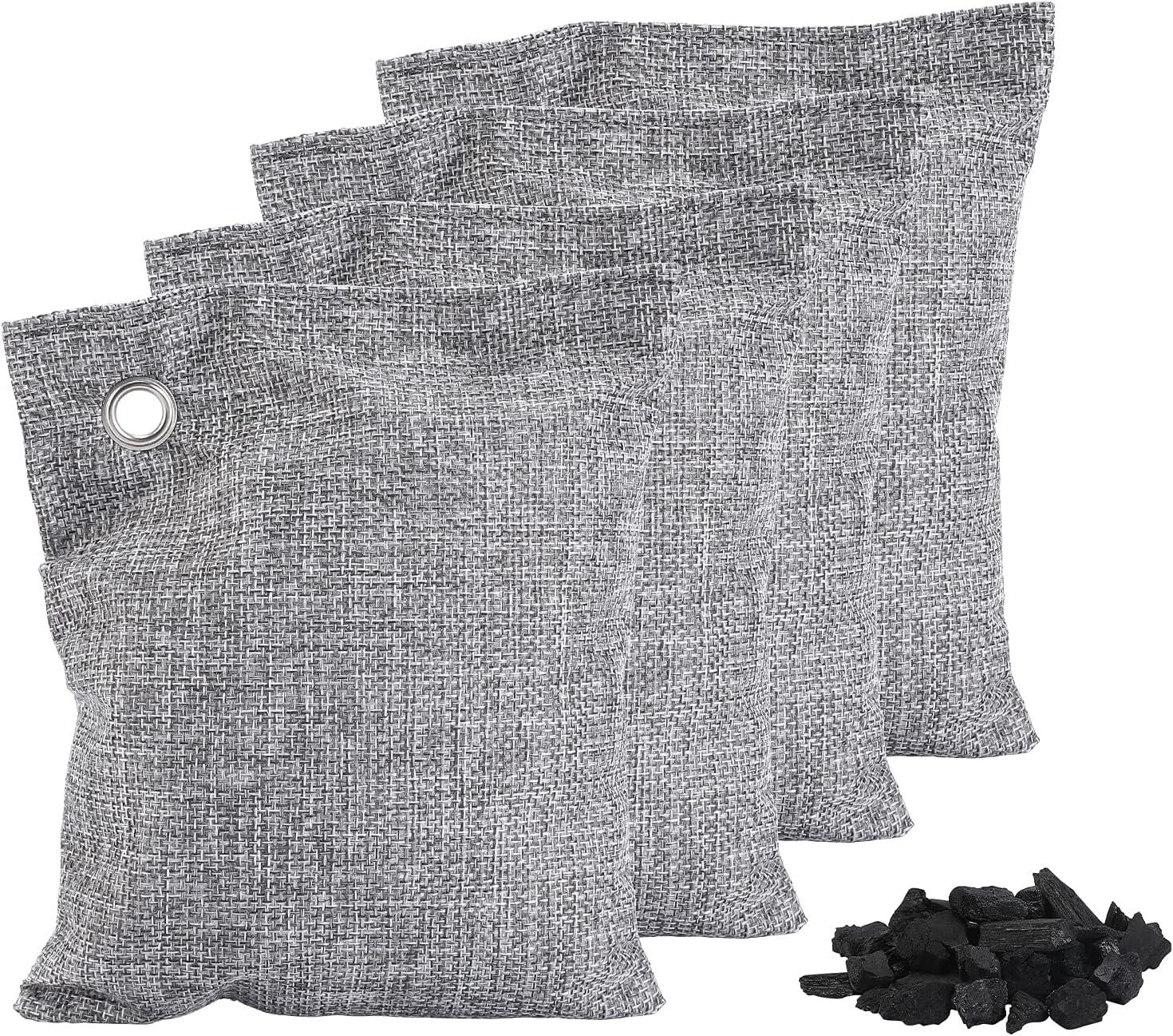 4 Pack Bamboo Activated Charcoal Bags - Air Purifying Odor Eliminator ...