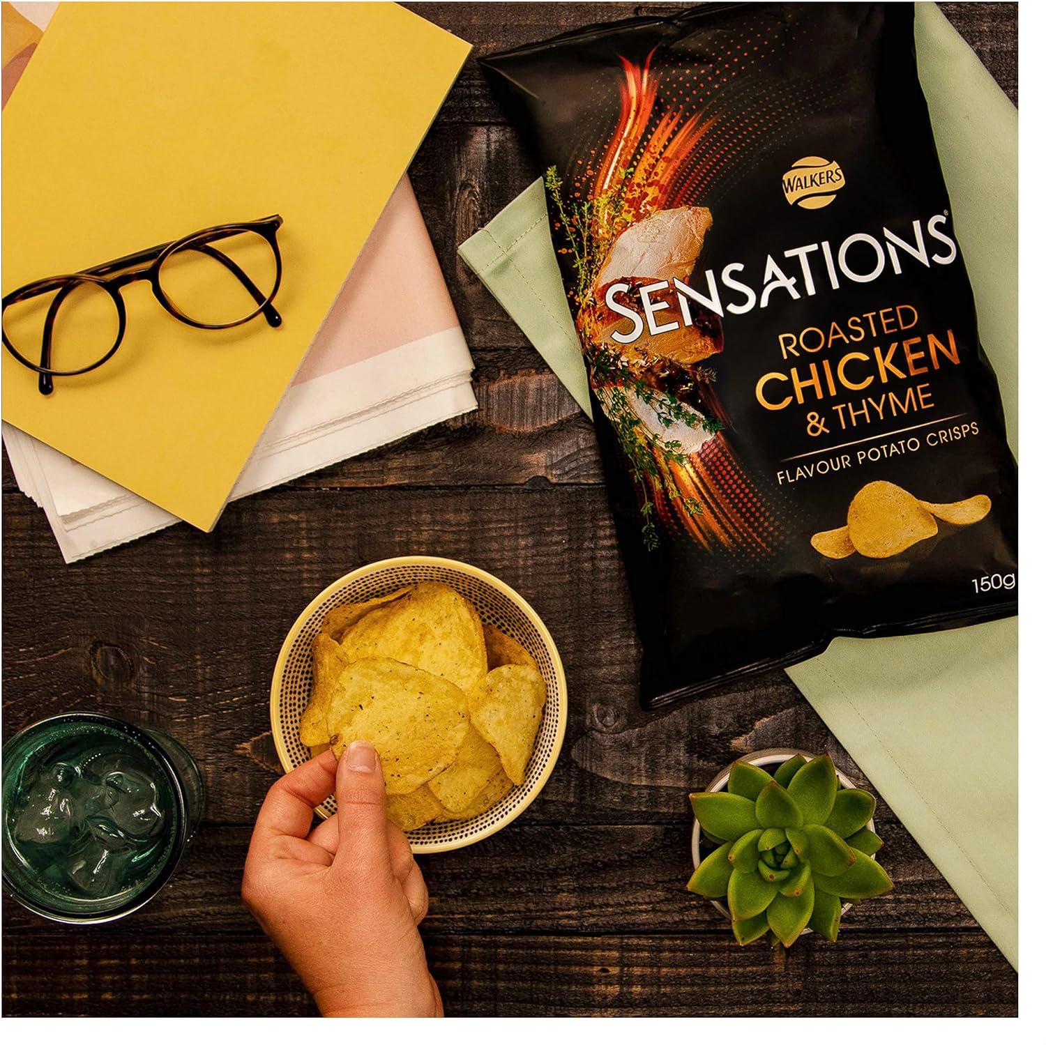 Sensations Roast Chicken & Thyme Potato Crisps 150g - Premium Sharing ...