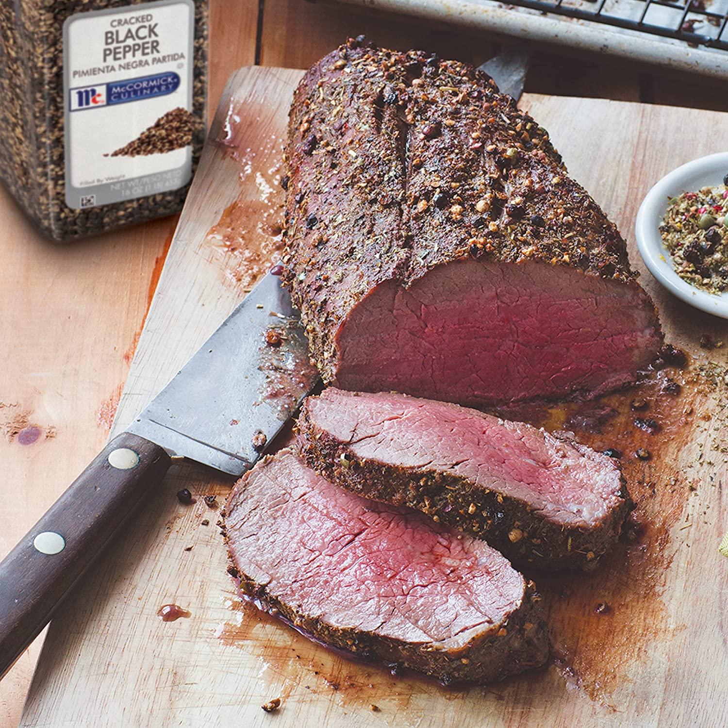 McCormick Culinary Cracked Black Pepper 16 oz - Premium Peppercorns for ...