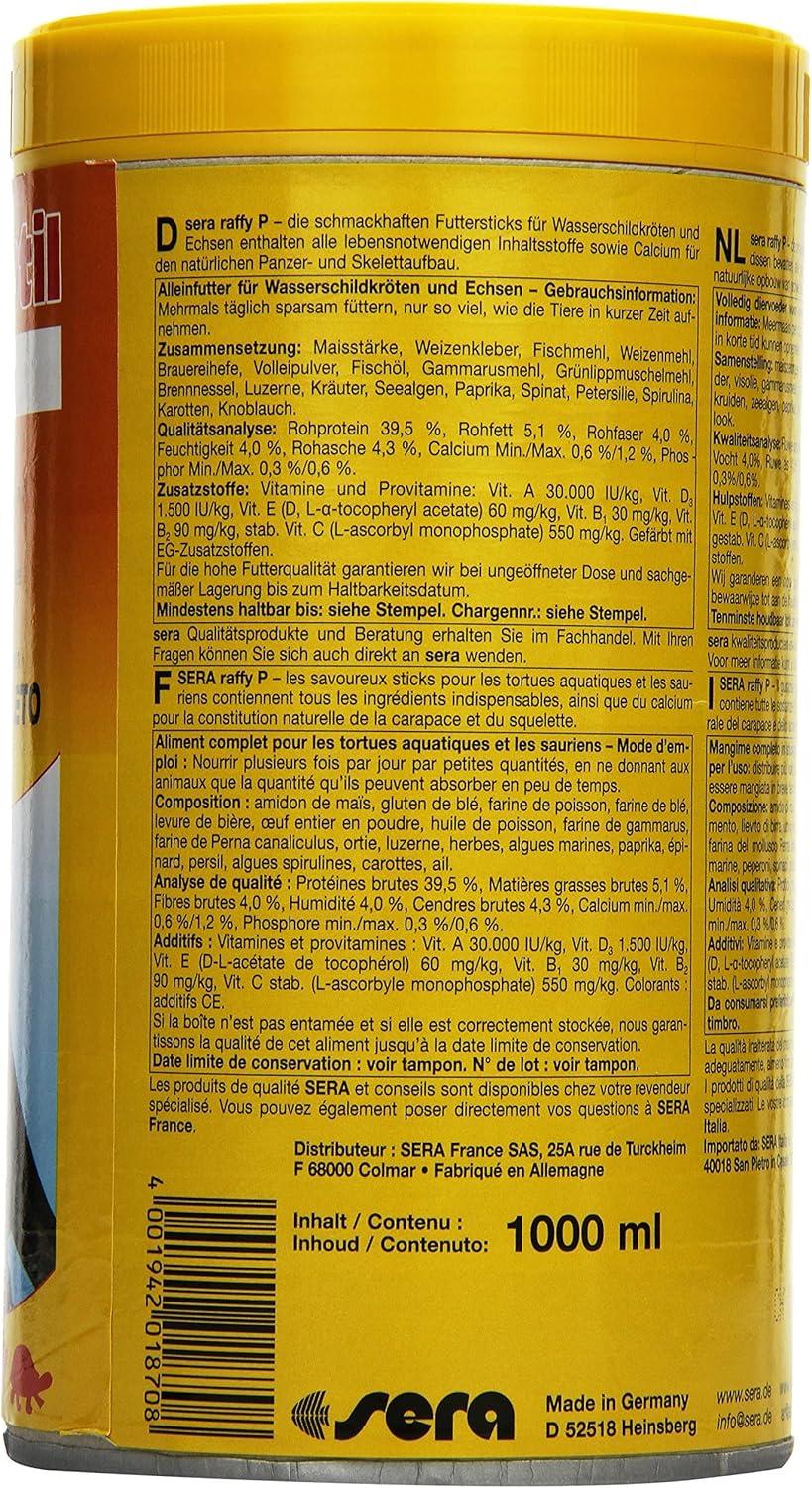 Sera Raffy P Nature 1000ml Balanced Water Turtle Feed | Premium German ...