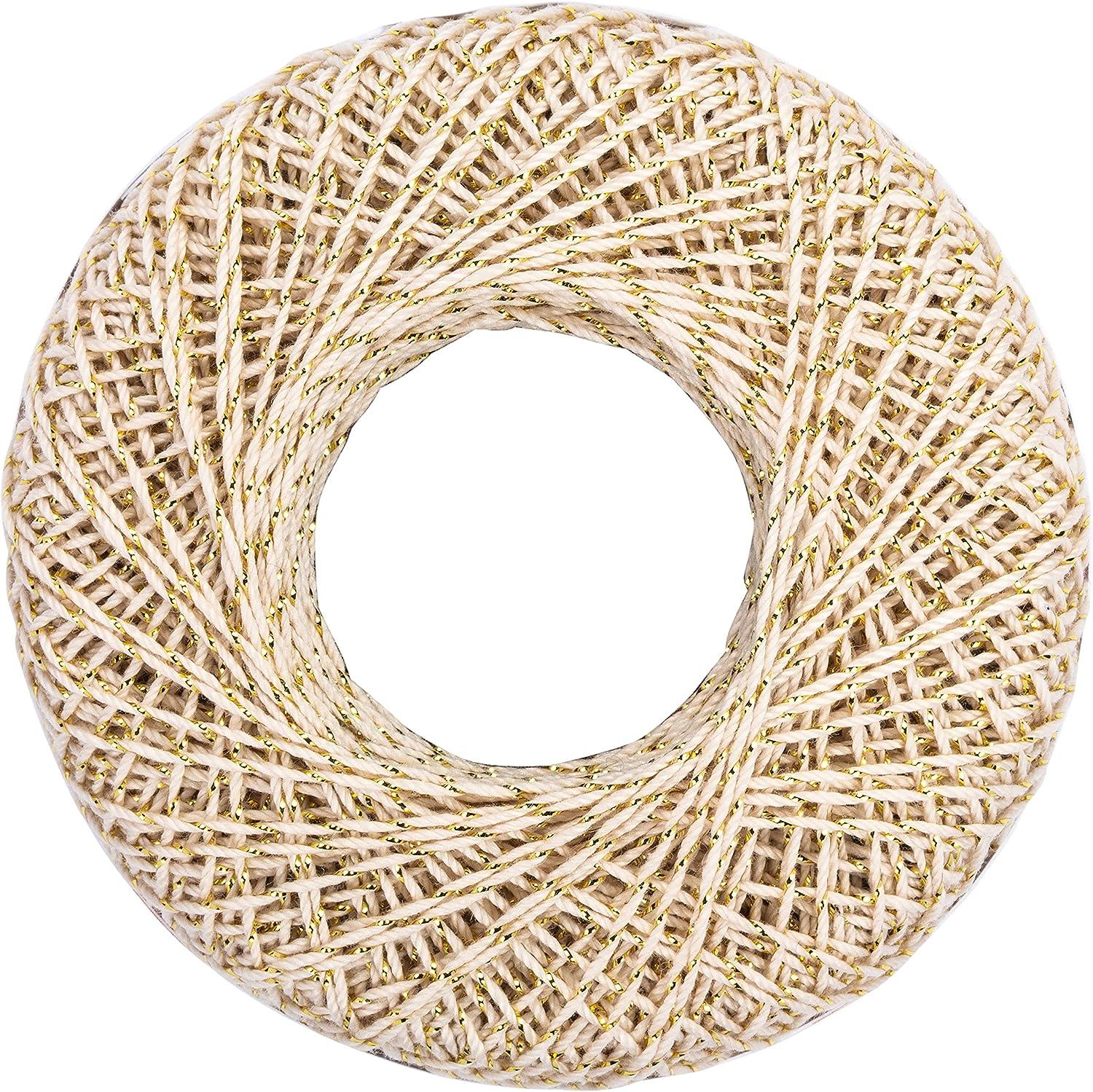 Coats Crochet Metallic Thread in Natural/Gold - Premium Quality Yarn ...