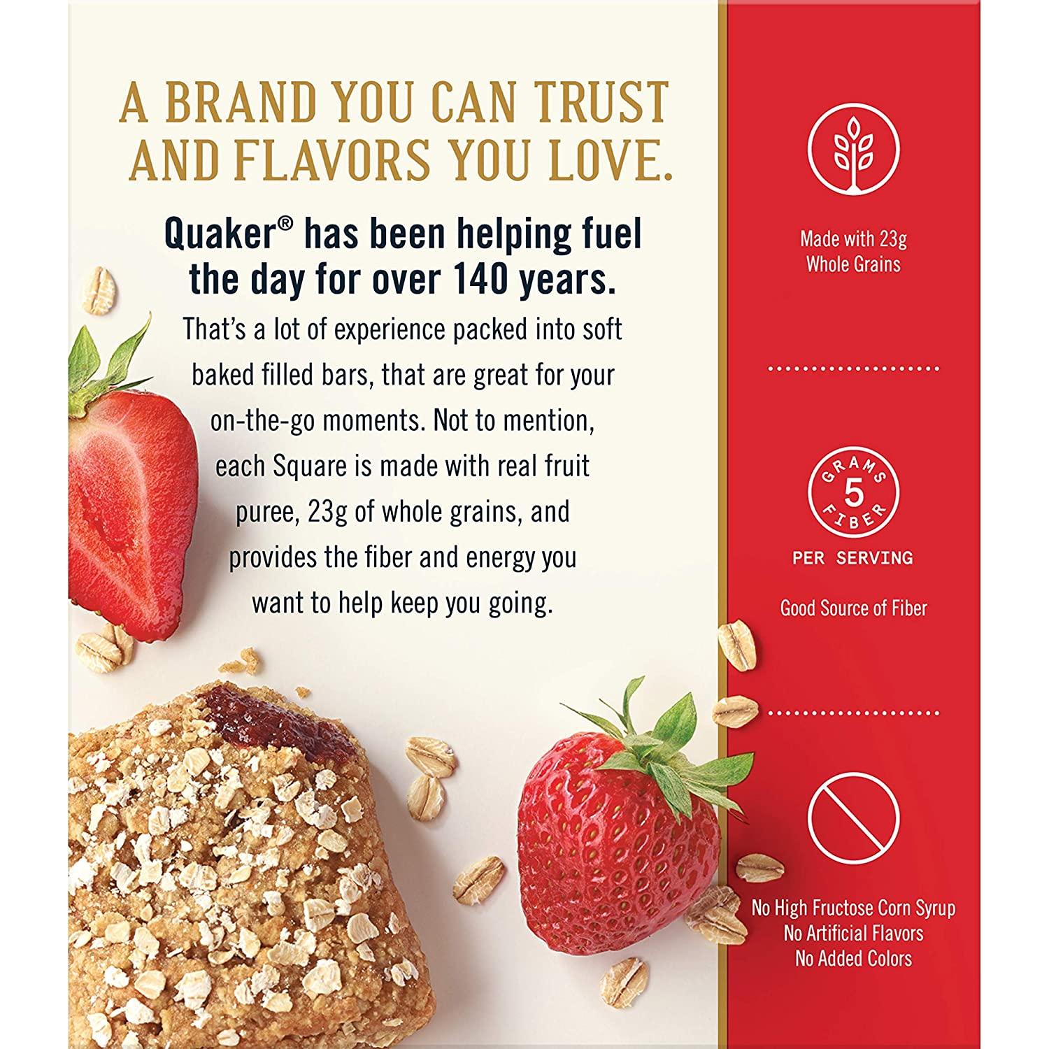 Quaker Baked Squares Variety Pack - Strawberry & Apple Cinnamon Soft ...