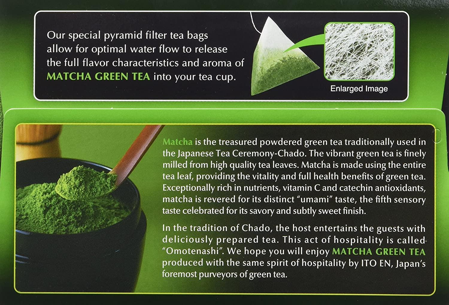 ITO EN Matcha Green Tea Bags - Traditional 20 Count, Premium Quality ...