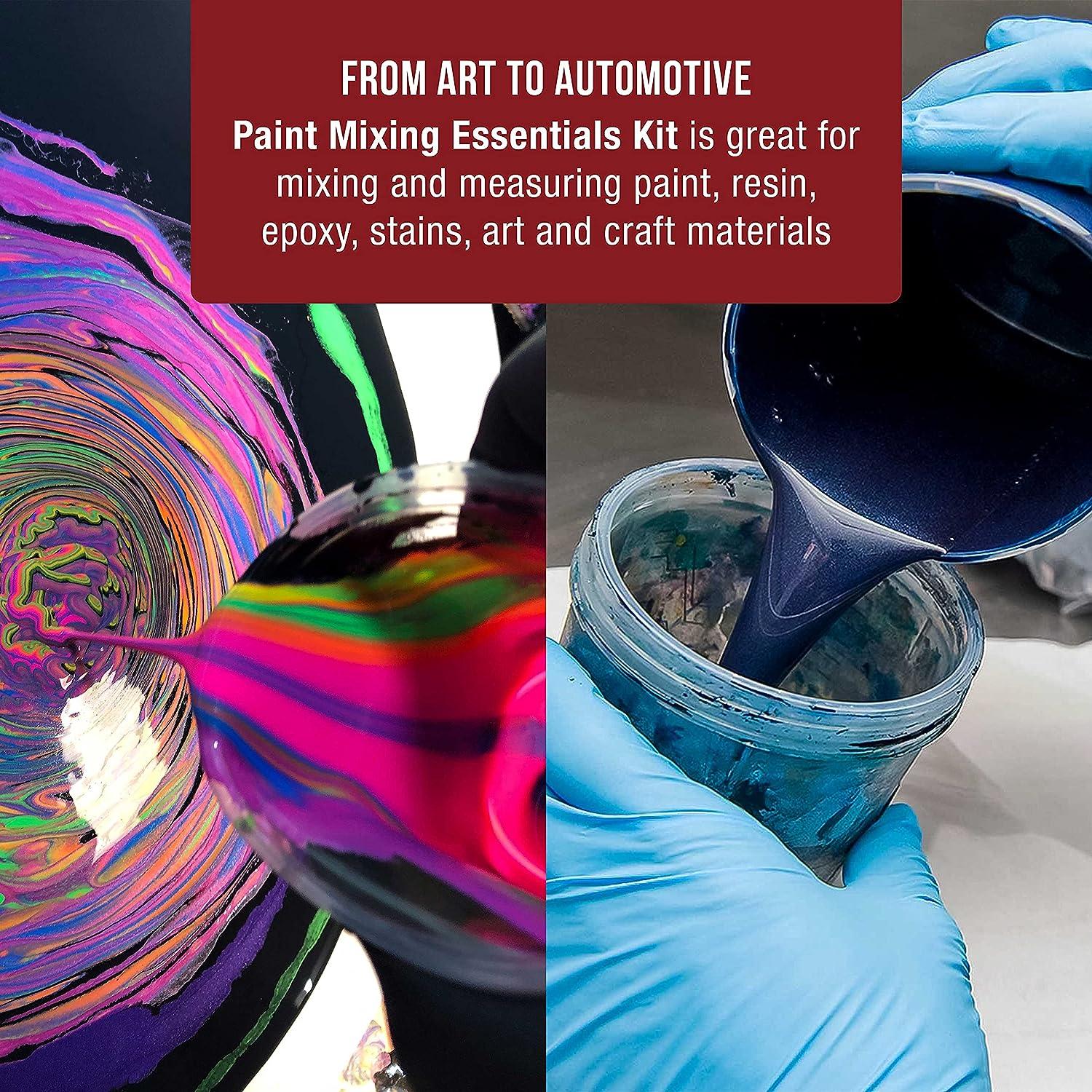 TCP GLOBAL Premium Paint Mixing Essentials Kit - 12 Cups, Lids, Sticks ...