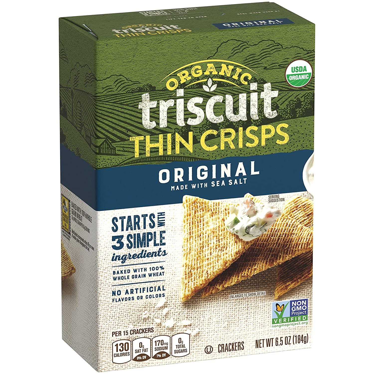 Organic TRISCUIT Thin Crisps Crackers Original Flavor 6.5 oz. (pack of ...