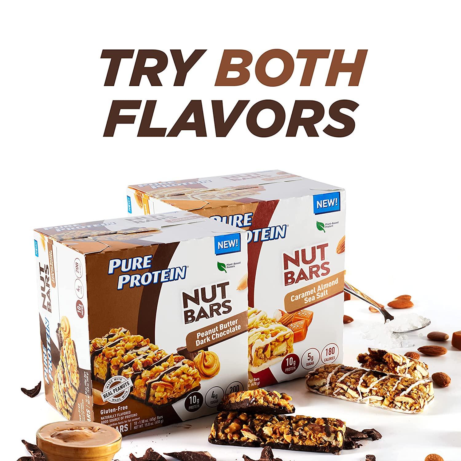 Pure Protein Nut Bars - Caramel Almond Sea Salt (10g Protein, Gluten ...