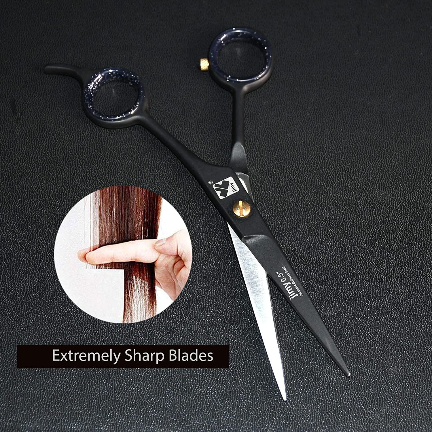 Jimy Professional 6.5 Hair Scissors - Stainless Steel Razor Edge Barber ...