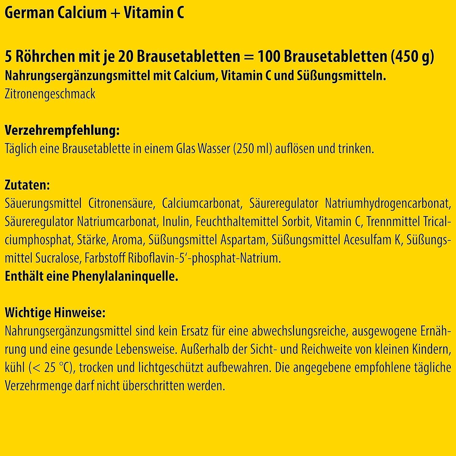 Calcium & Vitamin C Effervescent Tablets - 300mg Calcium 75mg Vitamin C ...