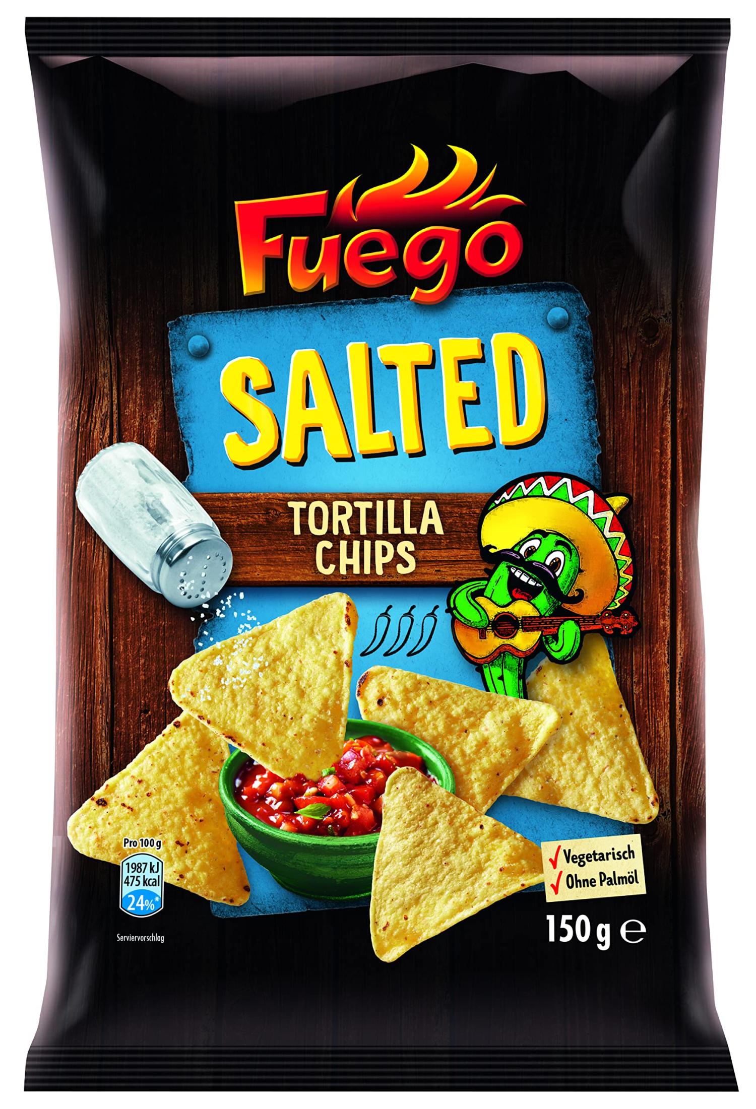 Fuego Tortilla Chips Salted Authentic Salent Mexican Corn Snacks