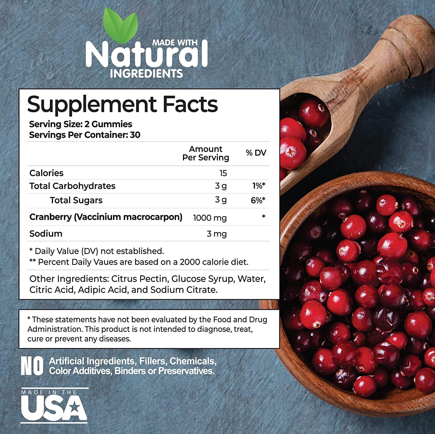 New Age Cranberry Gummies 1000mg - Urinary Tract Health Support ...