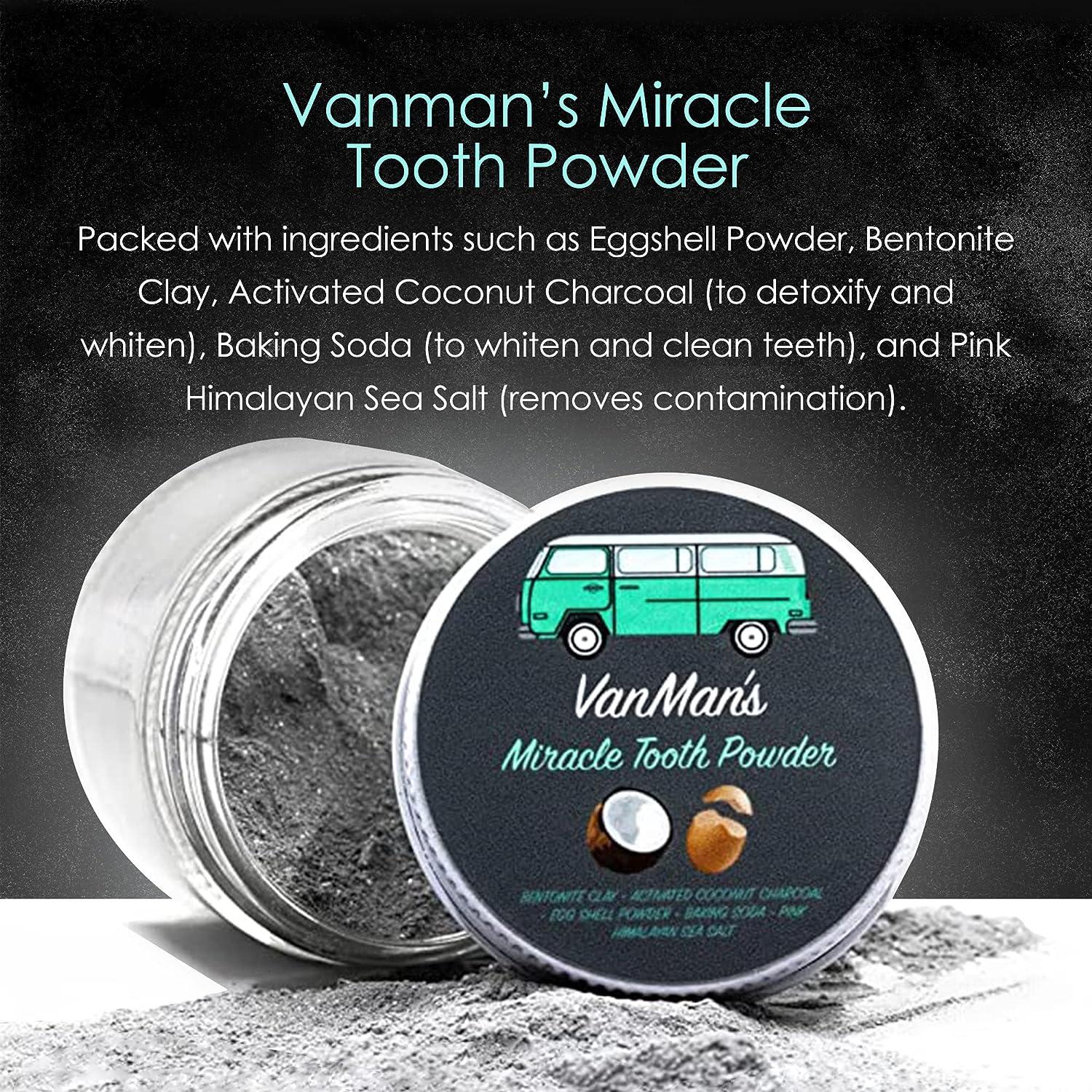 Vanman's Miracle Tooth Powder - 2 oz Teeth Whitening Powder with ...