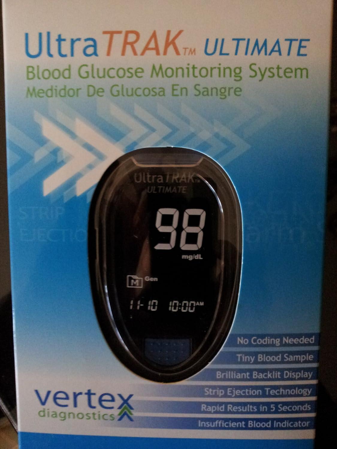 Ultra Trak Ultimate Glucose Meter - Fast, Accurate Blood Sugar ...