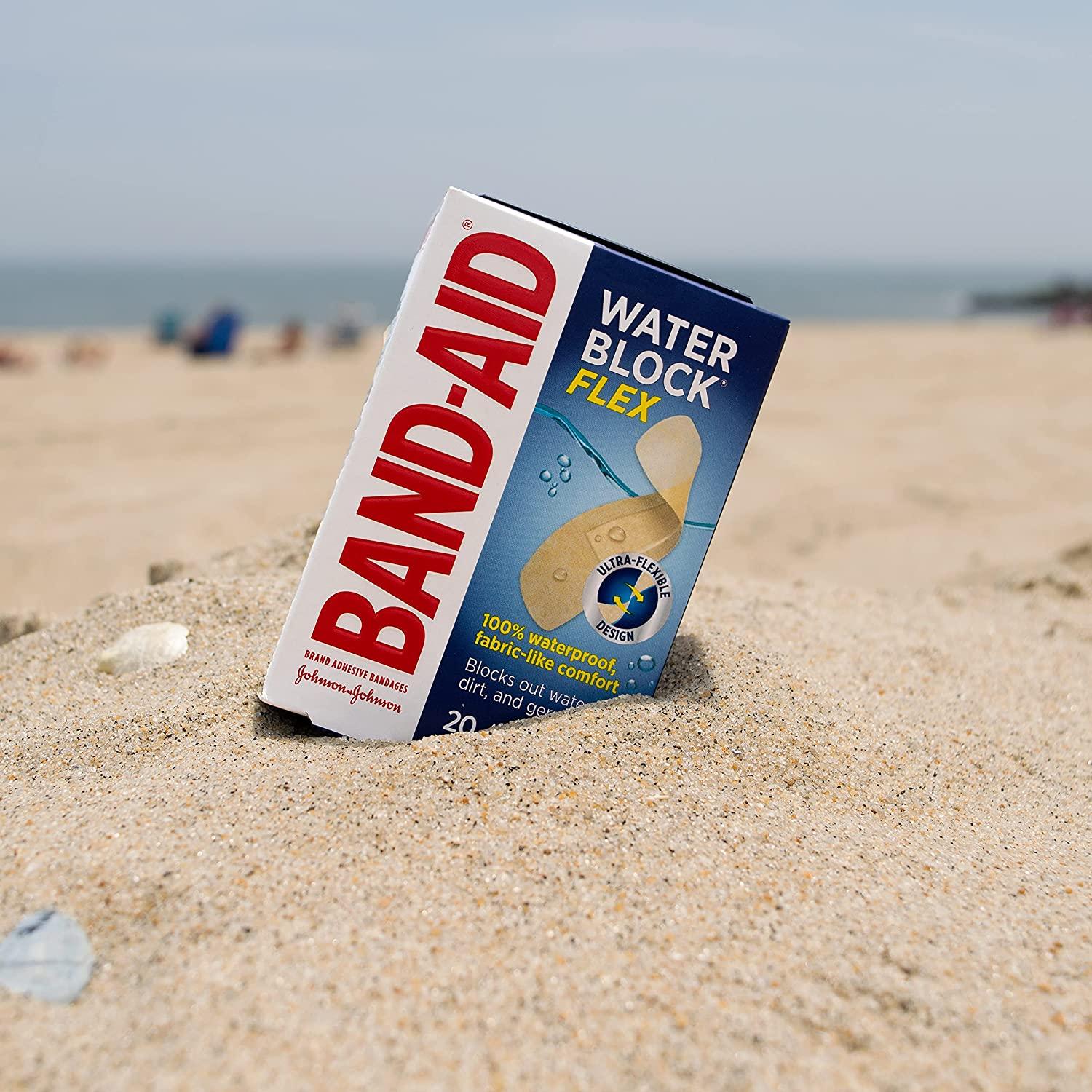 Band-Aid Water Block Flex Adhesive Bandages, One Size - 20 Count (Pack ...