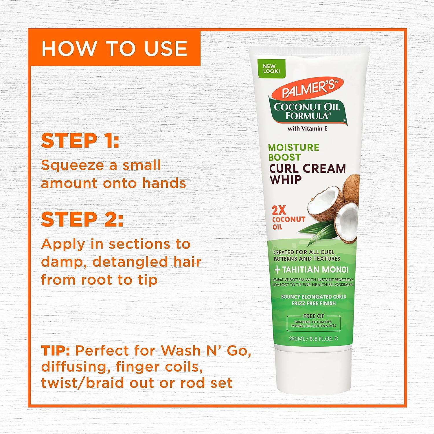 Palmer's Coconut Oil Curl Whip Cream 8.5 oz - Moisture Boost for Defined Curls | Buy Now with ...