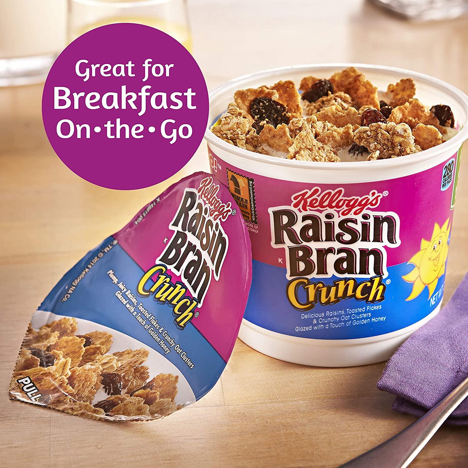 Kellogg's Raisin Bran Crunch Breakfast Cereal Cups 33.6oz - Pack of 12 ...