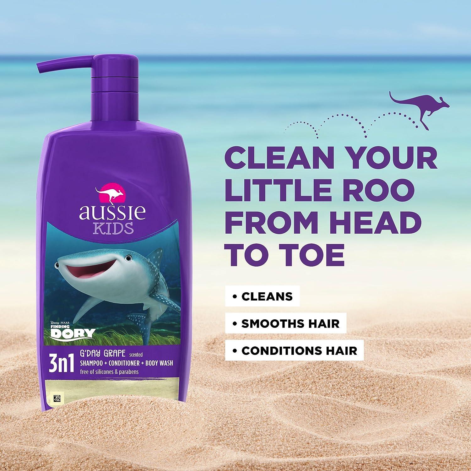 Aussie Kids G'Day Grape 3 in 1 Shampoo + Conditioner + Body Wash - 26.2 ...