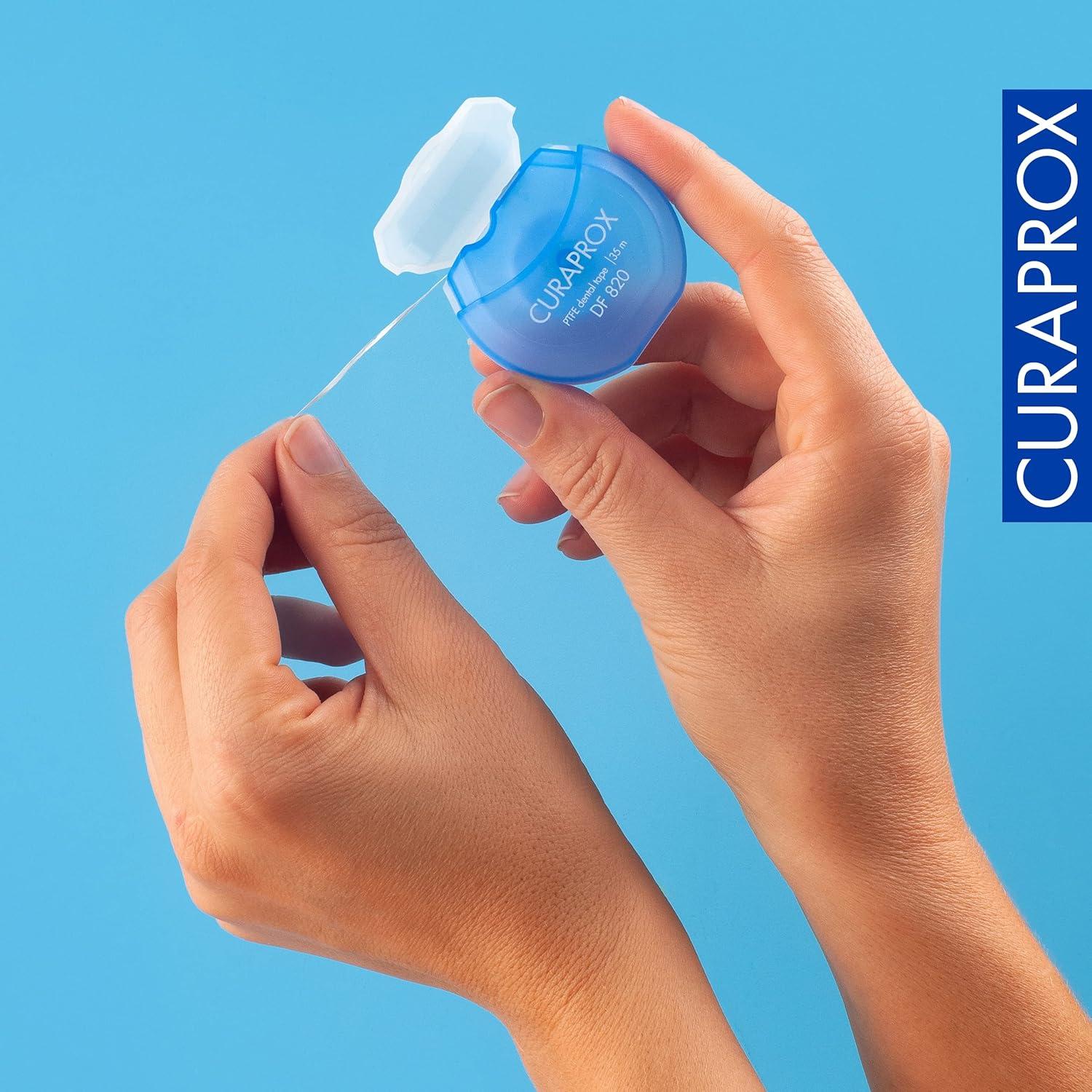 Curaprox Dental Tape DF 820 PTFE - Tear-Resistant Coated Tape for ...