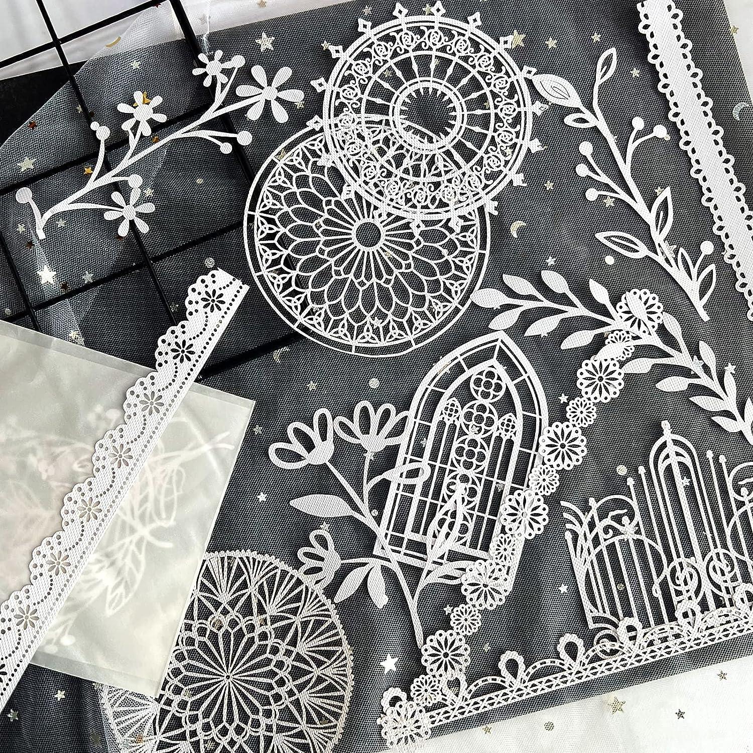 30 PCS Vintage Lace Scrapbooking Paper for Bullet Journals & Art Crafts