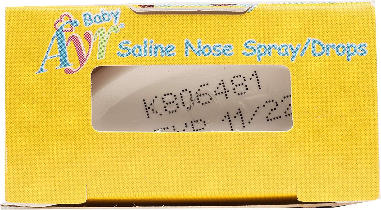 Baby Ayr Saline Nose Spray/Drops 1 Fl Oz (Pack of 6) - Gentle Nasal ...