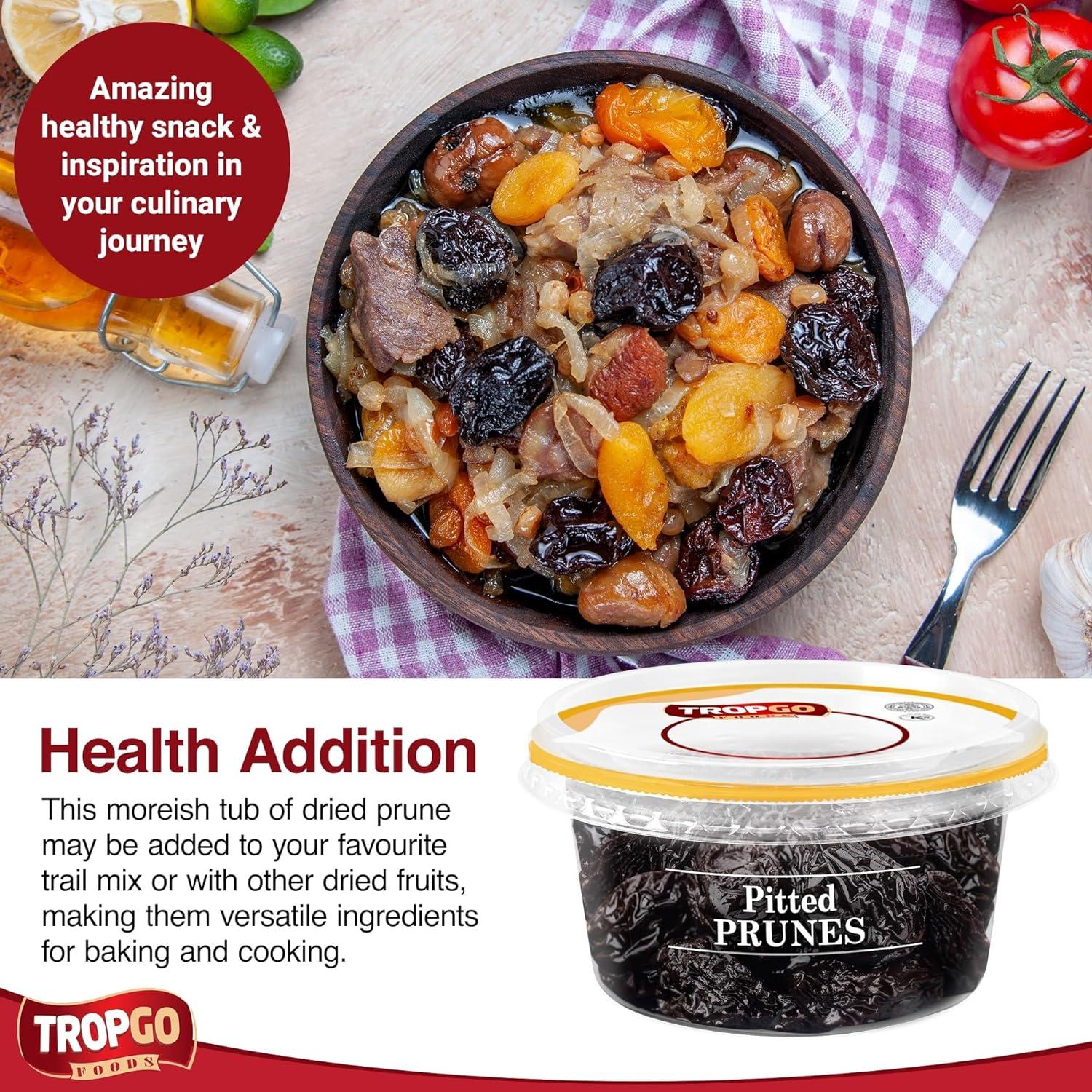 Tropgo Pitted Prunes 220g - Dried Fruit in Resealable and Recyclable ...