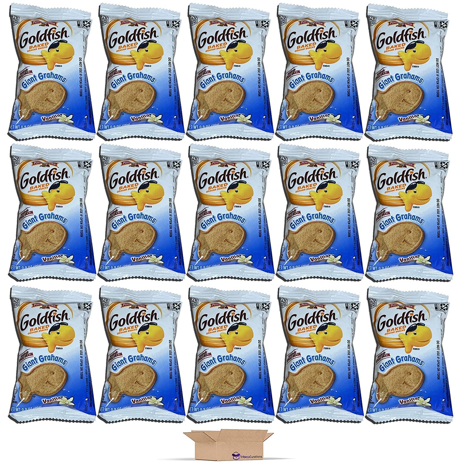 Giant Graham Cracker Shaped Gold Fish | 30 Individual Packs | Vanilla ...