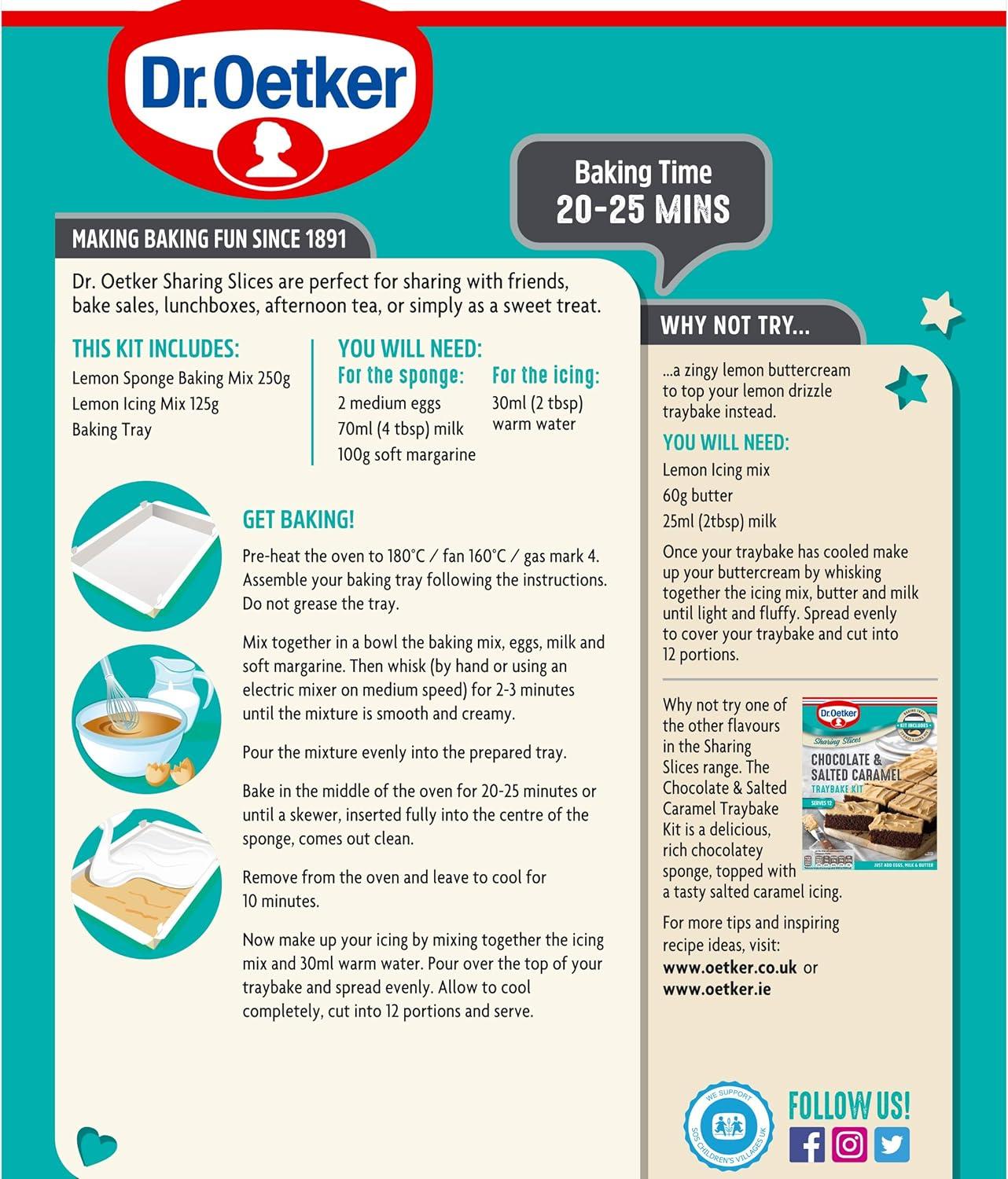 Dr. Oetker Lemon Drizzle Traybake Kit 375g - 4 Count | Delicious and ...