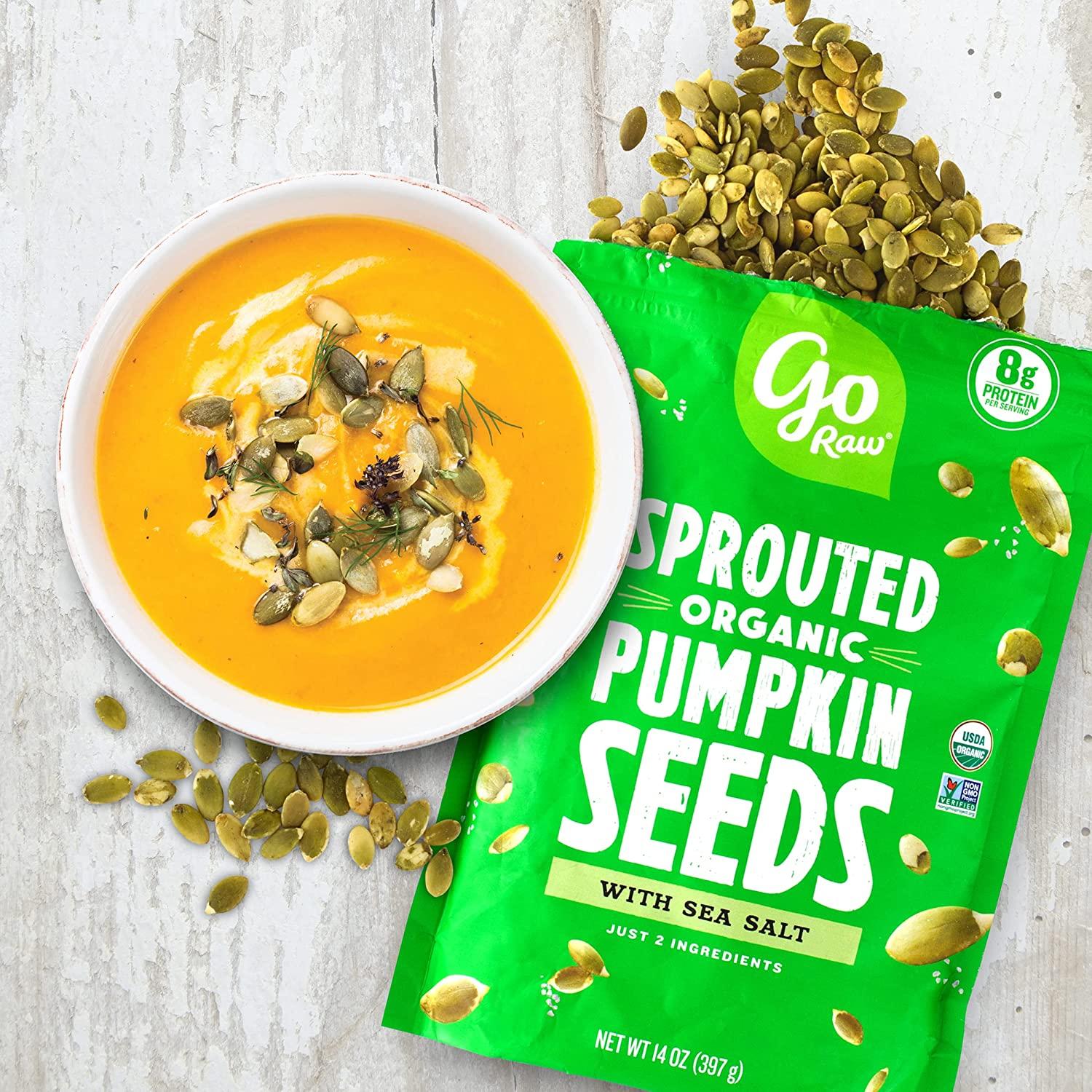 Go Raw Organic Pumpkin Seeds with Sea Salt - 14 oz | Keto, Vegan ...