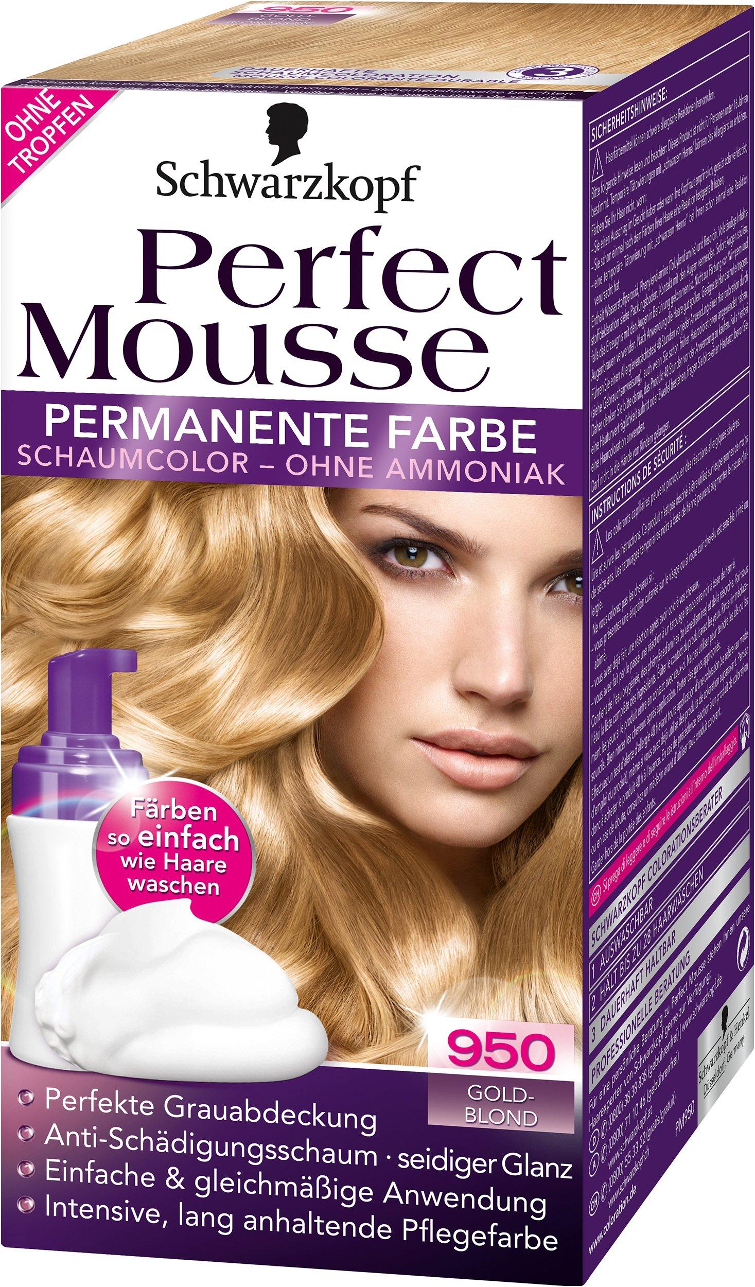 Schwarzkopf Perfect Mousse 950 Golden Blonde Permanent Hair Color ...