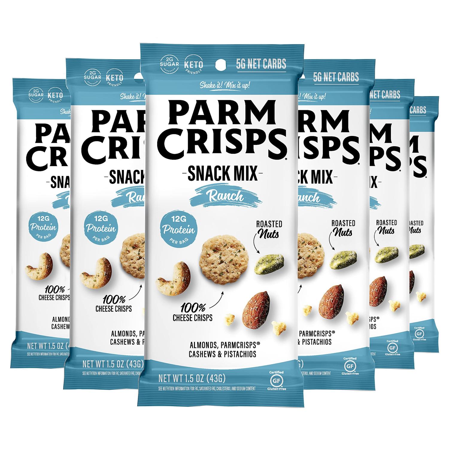 ParmCrisps Ranch Cheese Parm Crisps & Nuts Snack Mix - High-Protein On ...