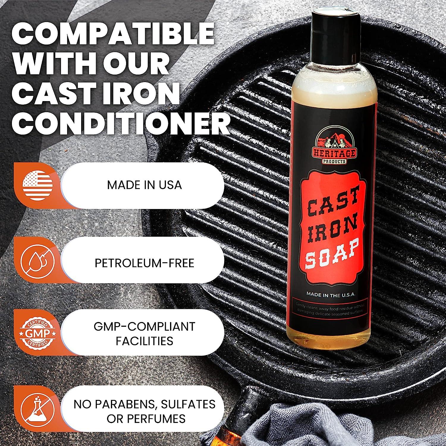 Heritage Products Cast Iron Soap - All-Natural Skillet Cleaner for ...