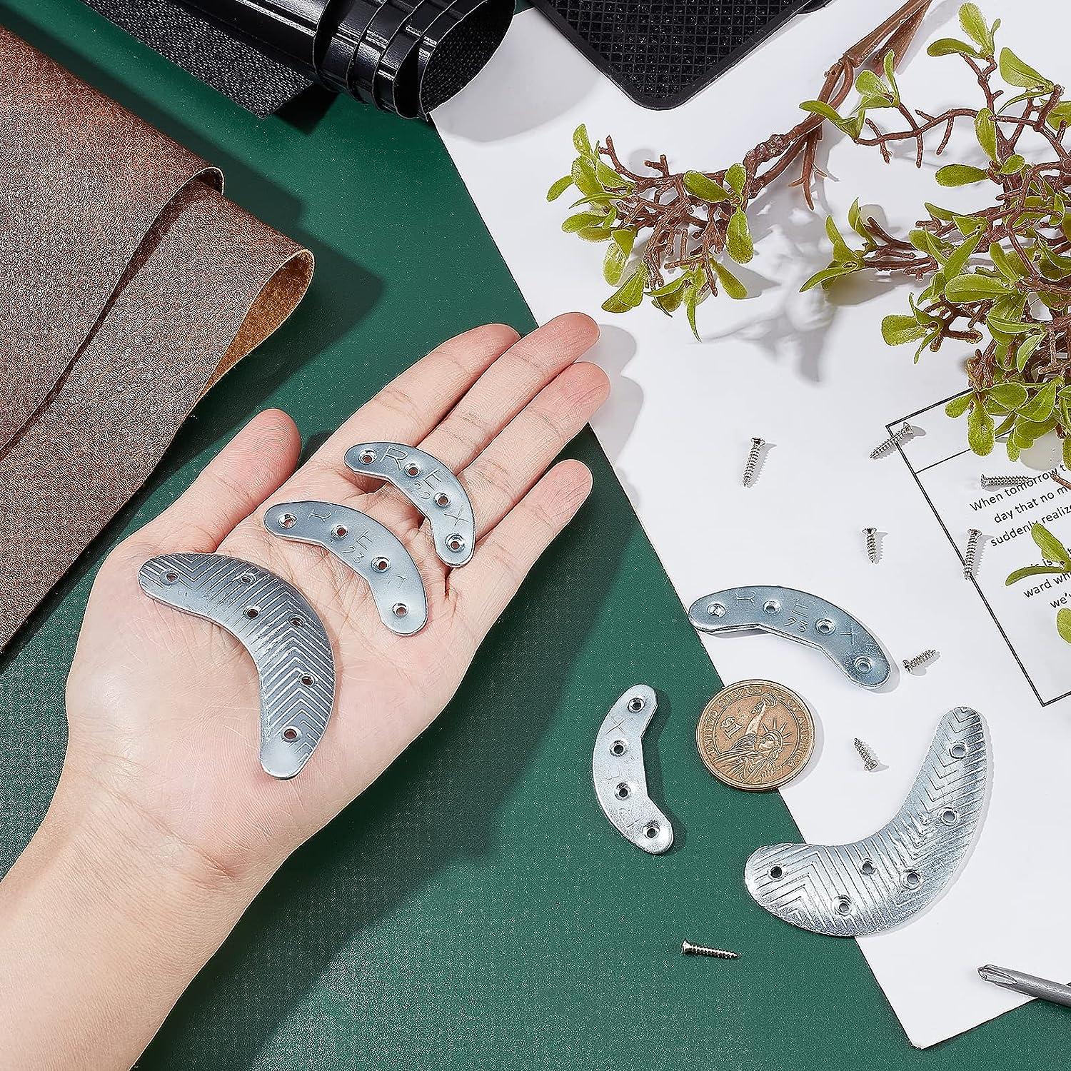 AHANDMAKER 3 Pairs Metal Heel Plates Heel Replacement Plates with Screw ...