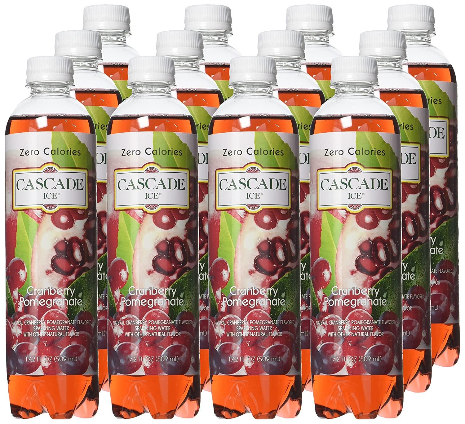 Cascade Ice Zero Cal Sparkling Water Cranberry Pomegranate 17.2oz (Pack of 12) - Refreshing ...