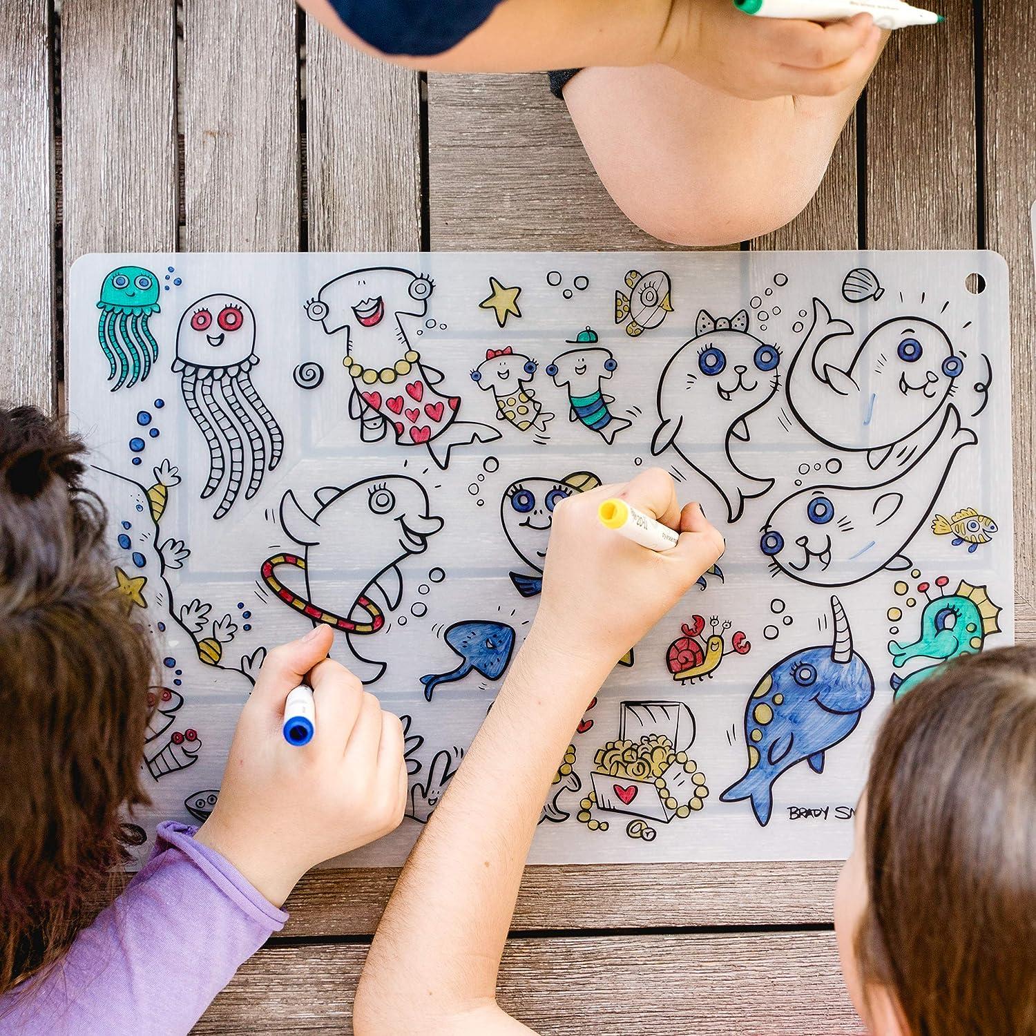 ZoLi x Brady Smith Sea Fun Silicone Coloring Placemats | Reusable ...