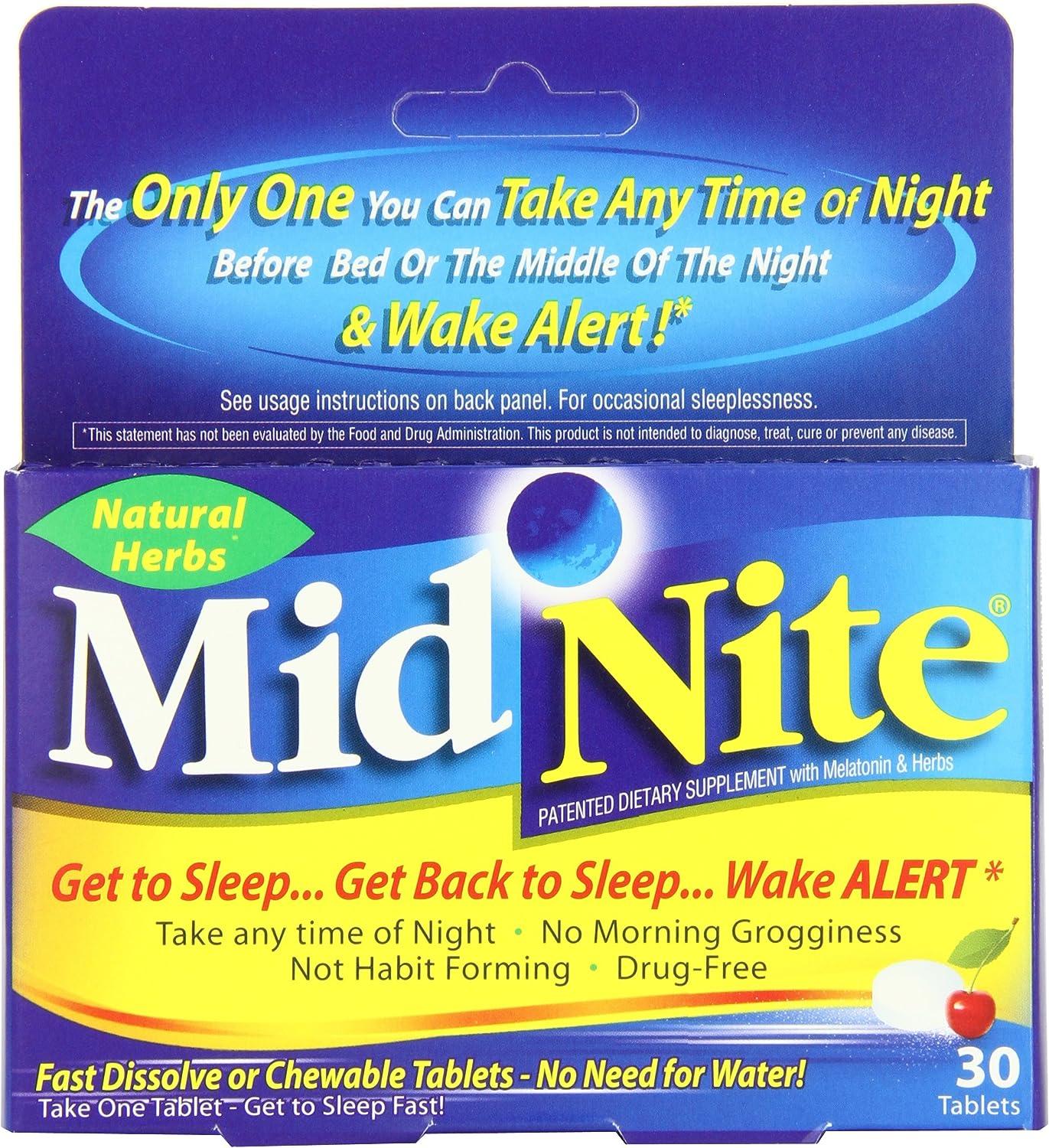 MidNite Natural Sleep Supplement 30-Count Box (Pack of 2) - Original ...