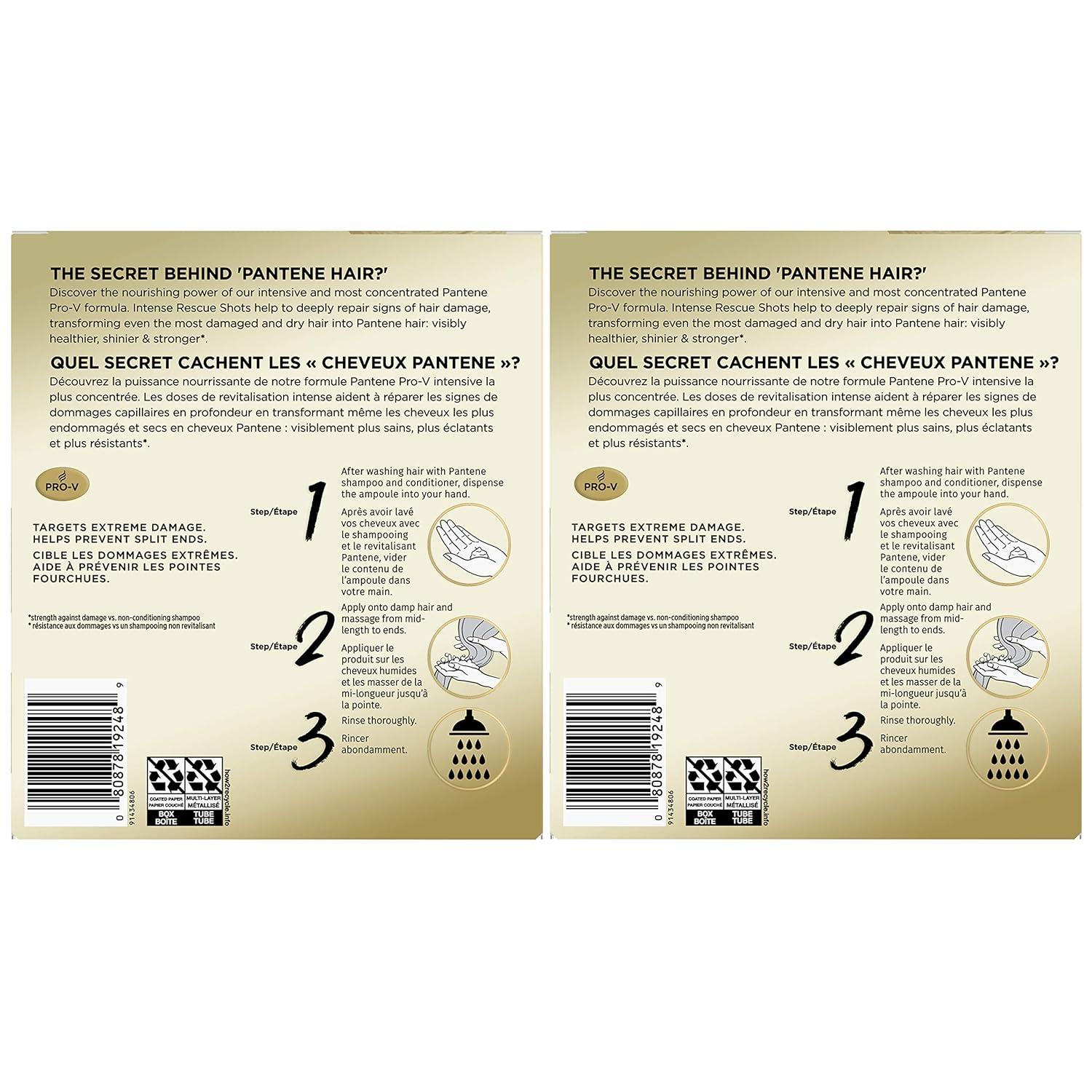 Pantene Hair Mask Miracle Rescue Shots 4 count 0.5 oz Twin Pack ...