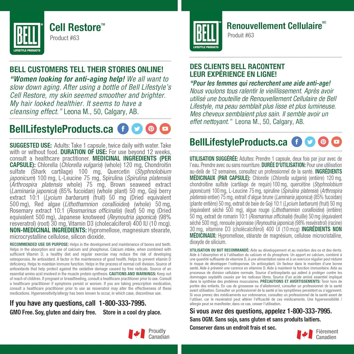 Bell Cell Restore - Helps in the normal process of cell division by ...