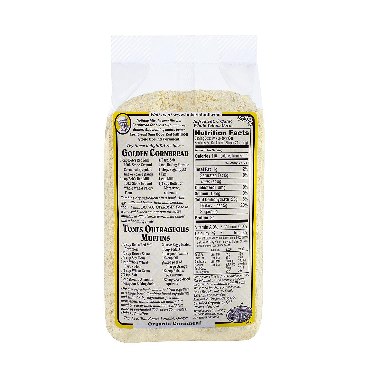 Bob's Red Mill Organic Medium Grind Cornmeal 24 oz - Premium Quality ...