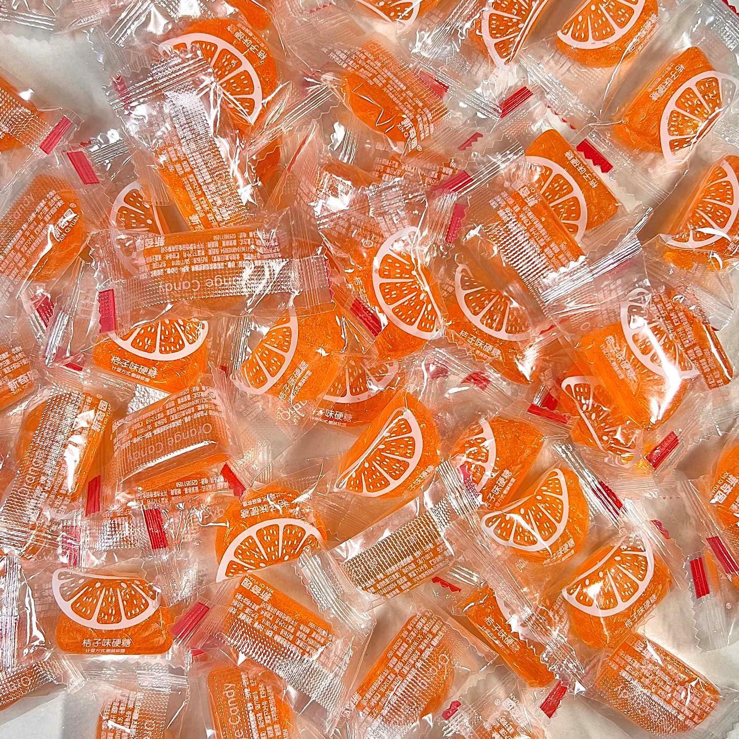 Sour and Sweet Fruit Orange Flavor Toffee Orange Hard Candy Chewing ...